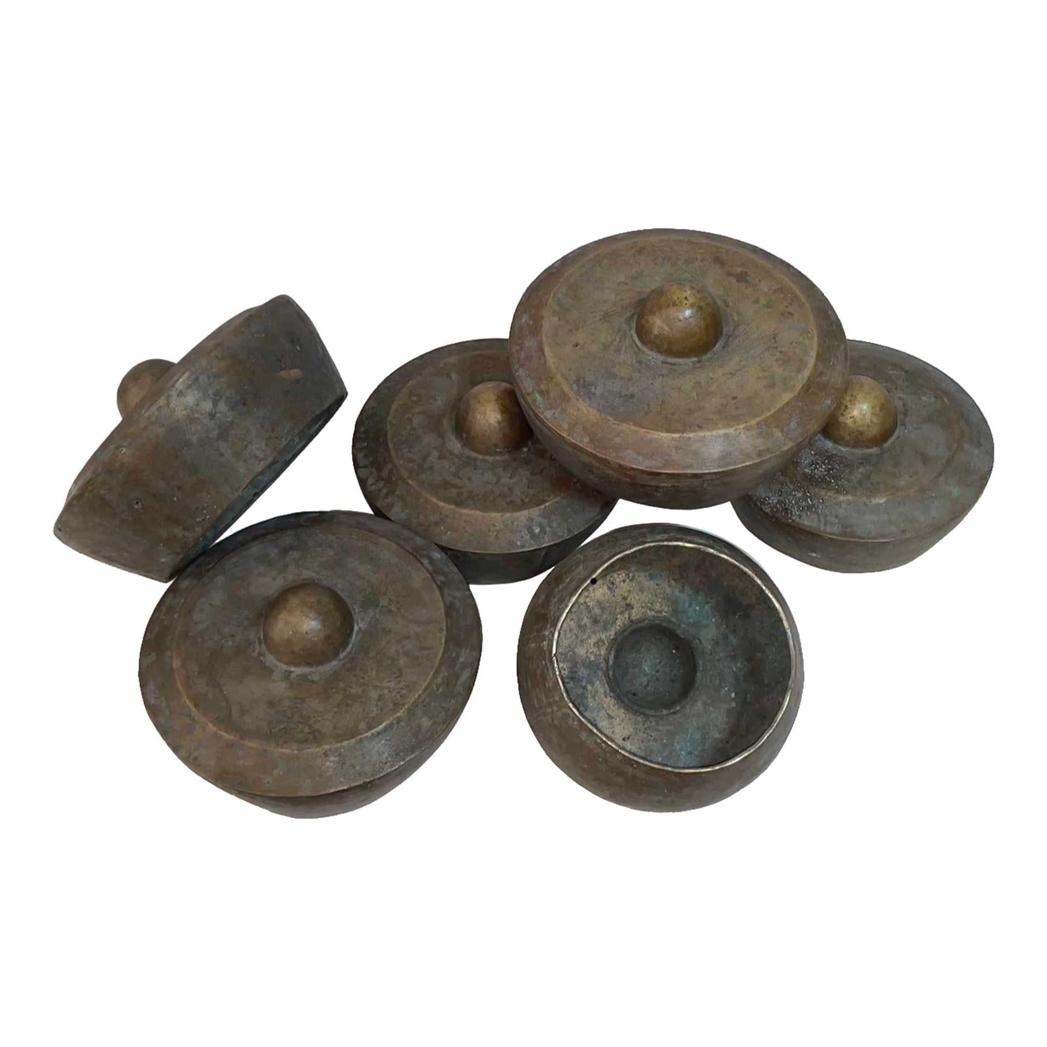 Set of 6 Antique Bronze Agung Karatung Gongs for a Kulintang Ensemble ...