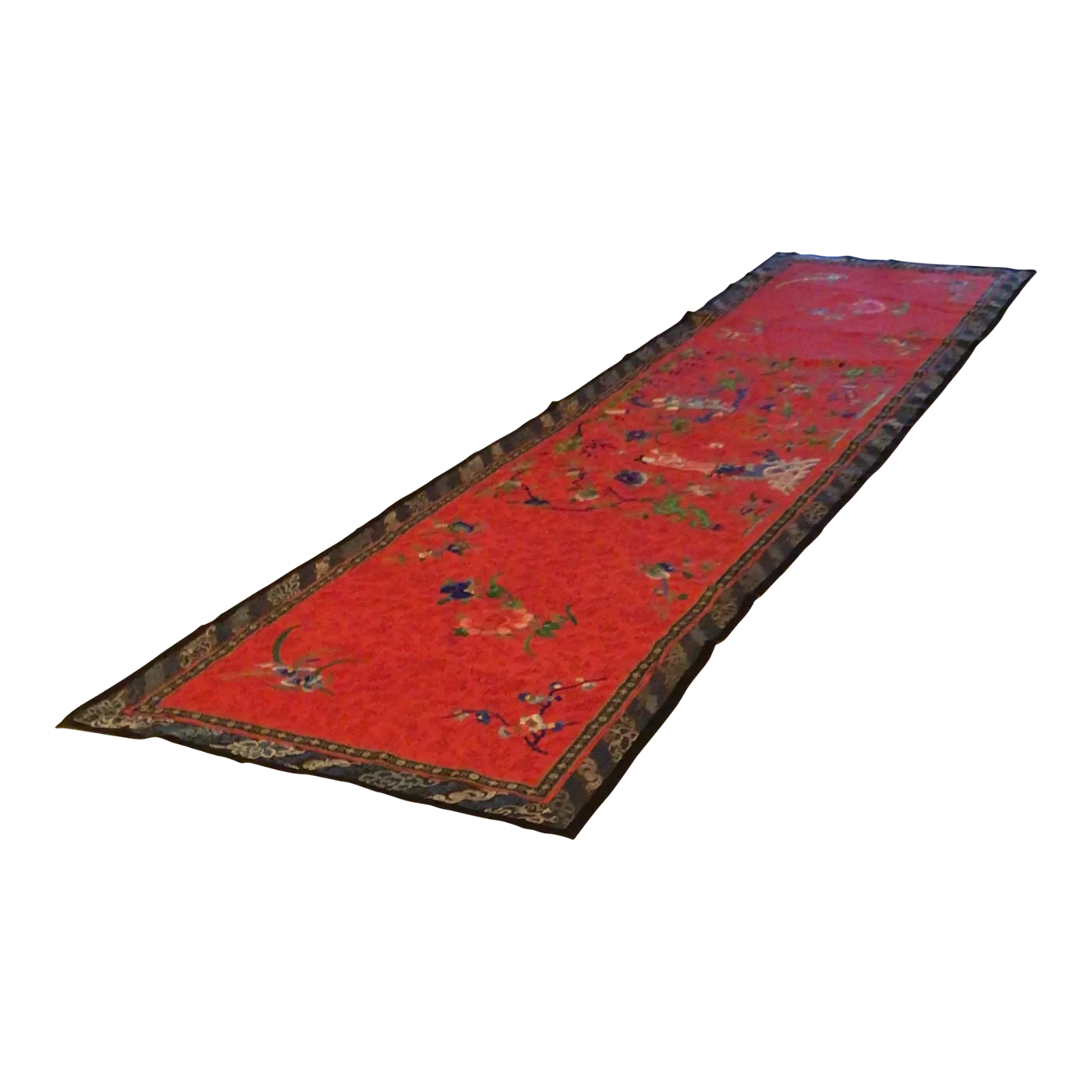 1910s Red Chinese Silk Table Runner | Chairish