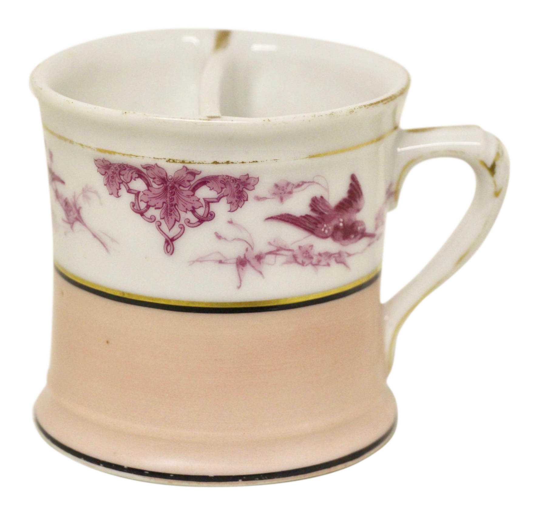 Antique Porcelain Pink Shaving Mug | Chairish