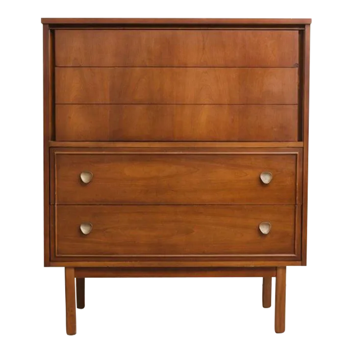 Vintage Mid-Century Modern Dresser Dovetailed Drawers | Chairish