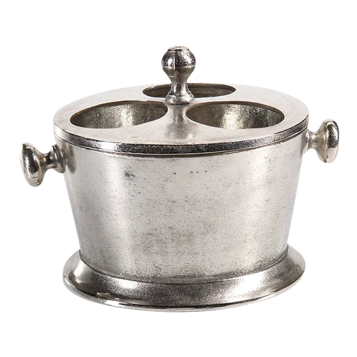 10" Tall Seguso Three Bottle Wine Holder, Silver | Chairish