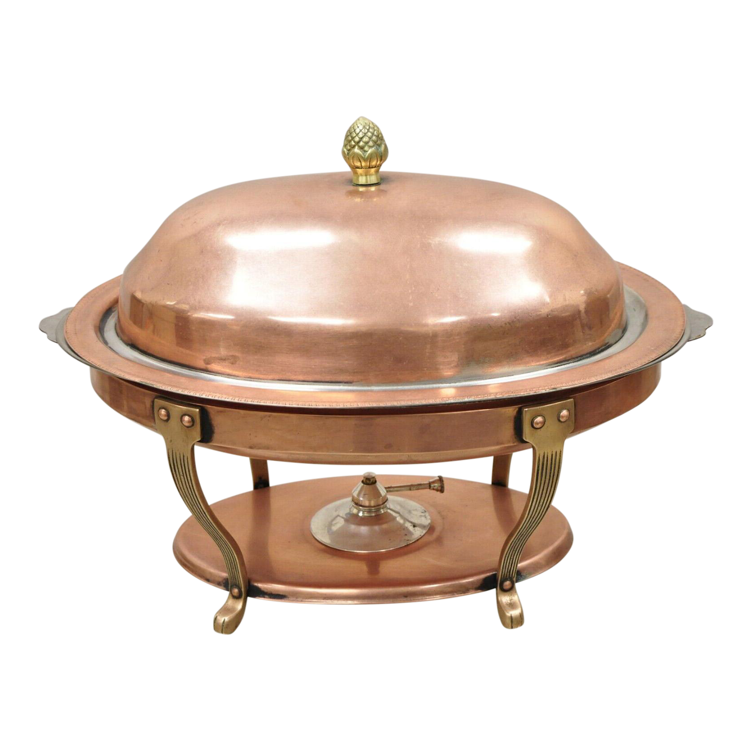Vtg Legion Utensils Copper & Brass Oval Chafing Dish Warming Tray ...