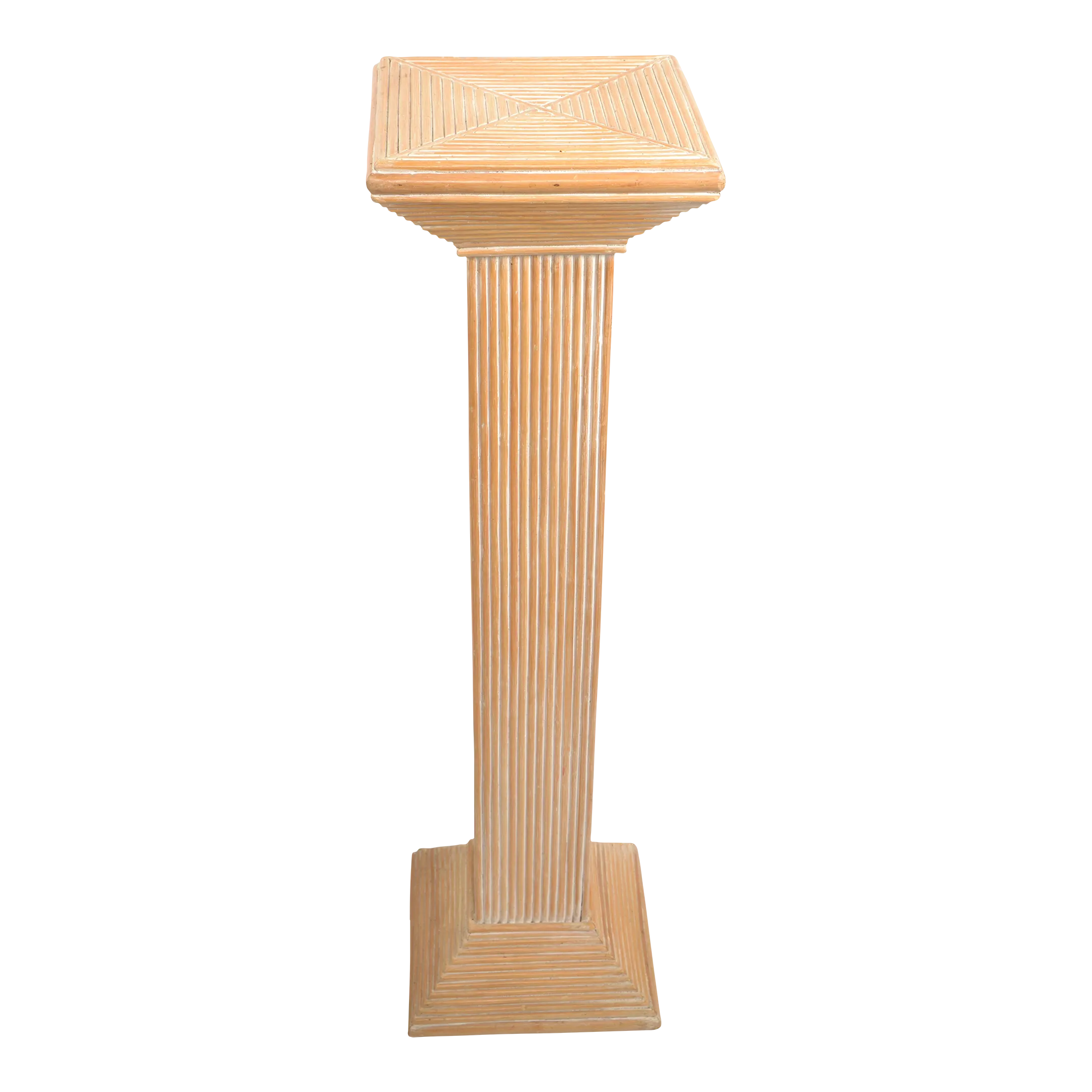 Vintage McGuire Style Bohemian Chic Mediterranean Pencil Reed Pedestal ...