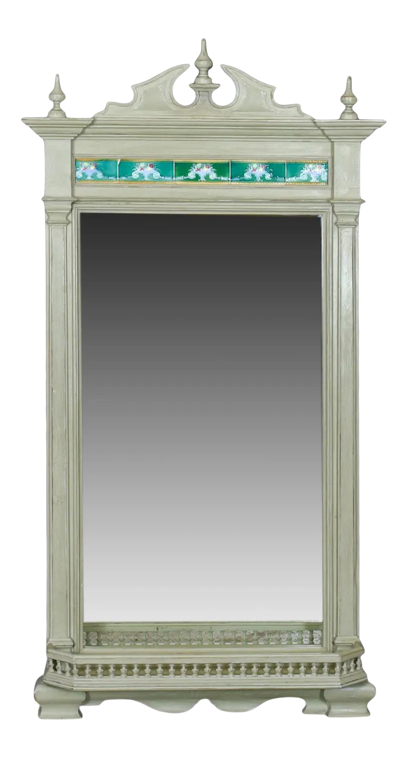 C. 1890 Large Victorian Painted Antique Wall Mirror | Chairish