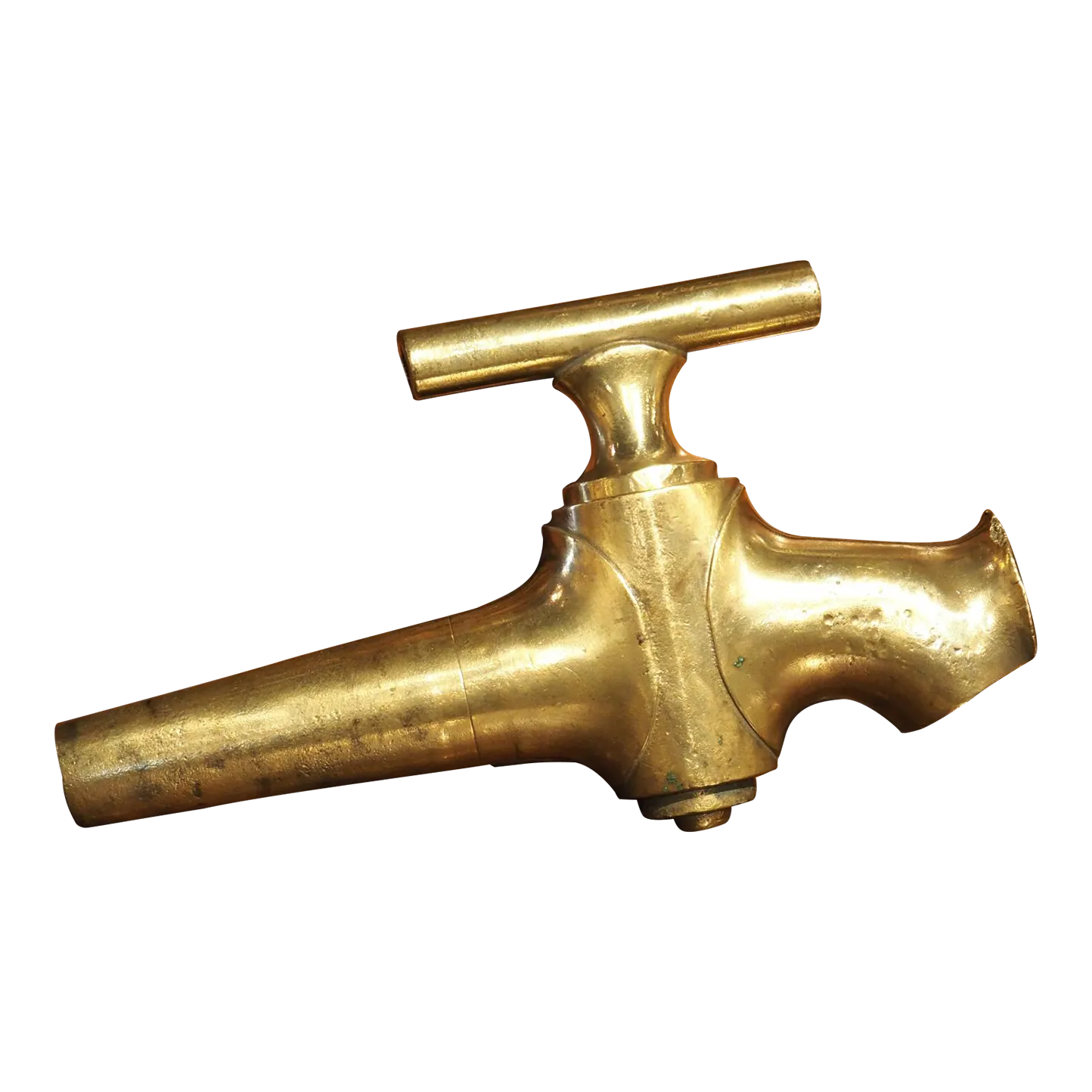Polished Antique Bronze Wine Barrel Spout From France | Chairish