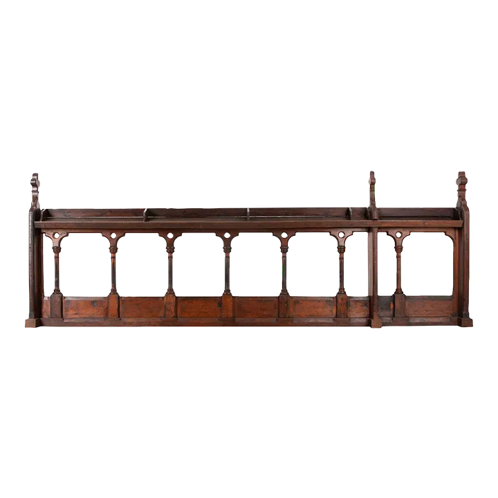 Antique Rustic European Walnut & Oak Church Railing | Chairish