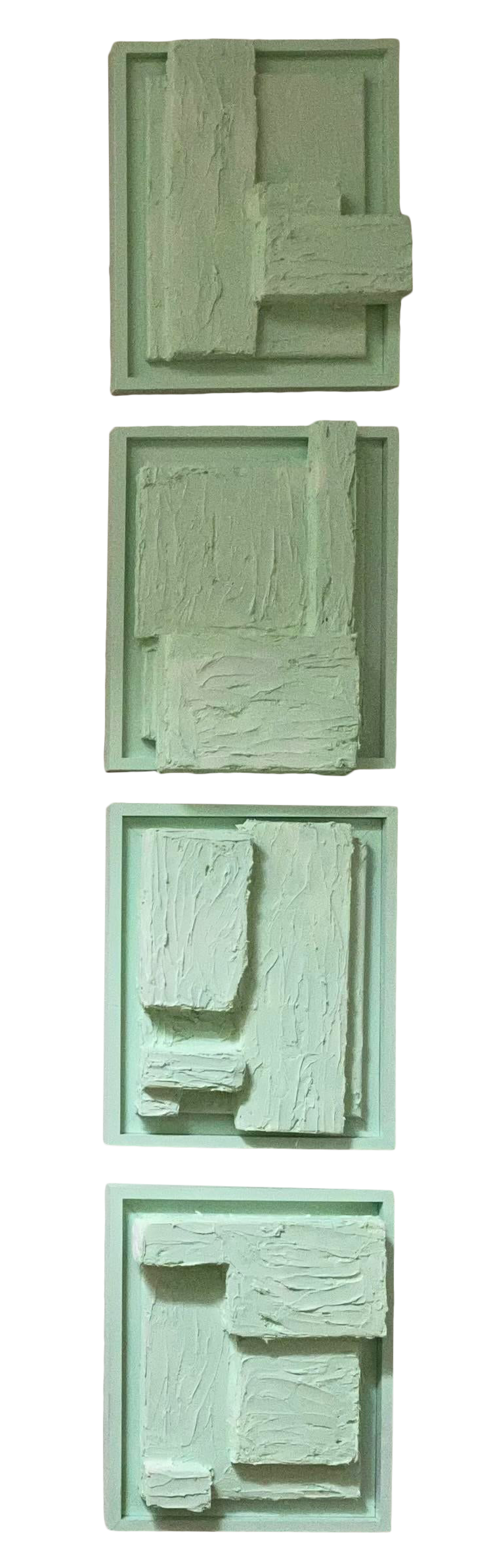 2021 "Abstract Series 03" Contemporary Sculptural Wall Objects, 4 ...