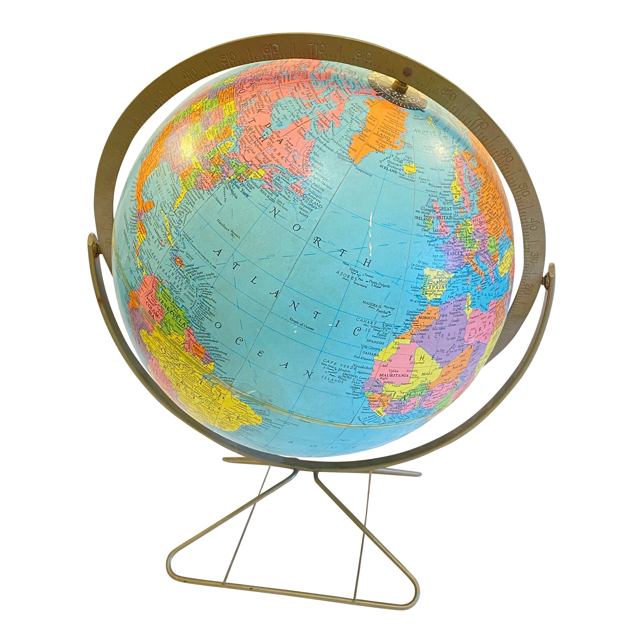 1961 Mid Century Repogle Reference Globe | Chairish