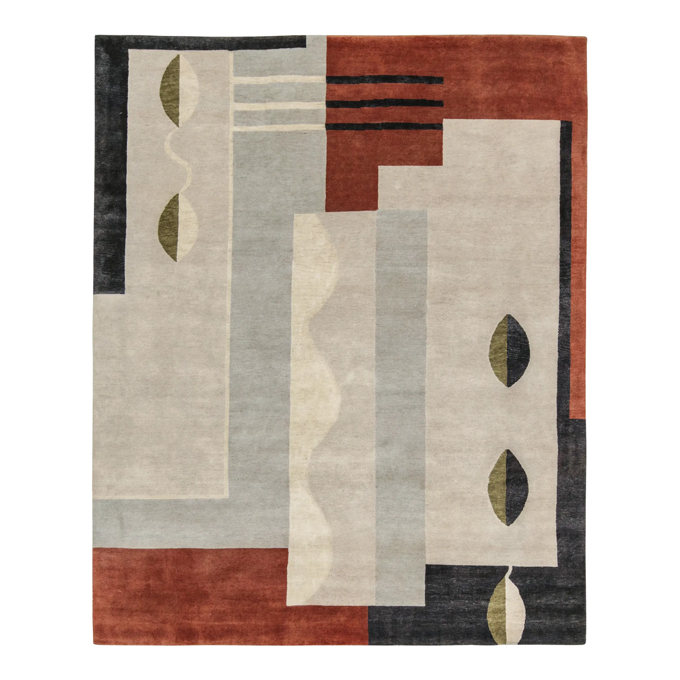 Rug & Kilim’s French Art Deco Style Rug in Gray, Brown & Black ...