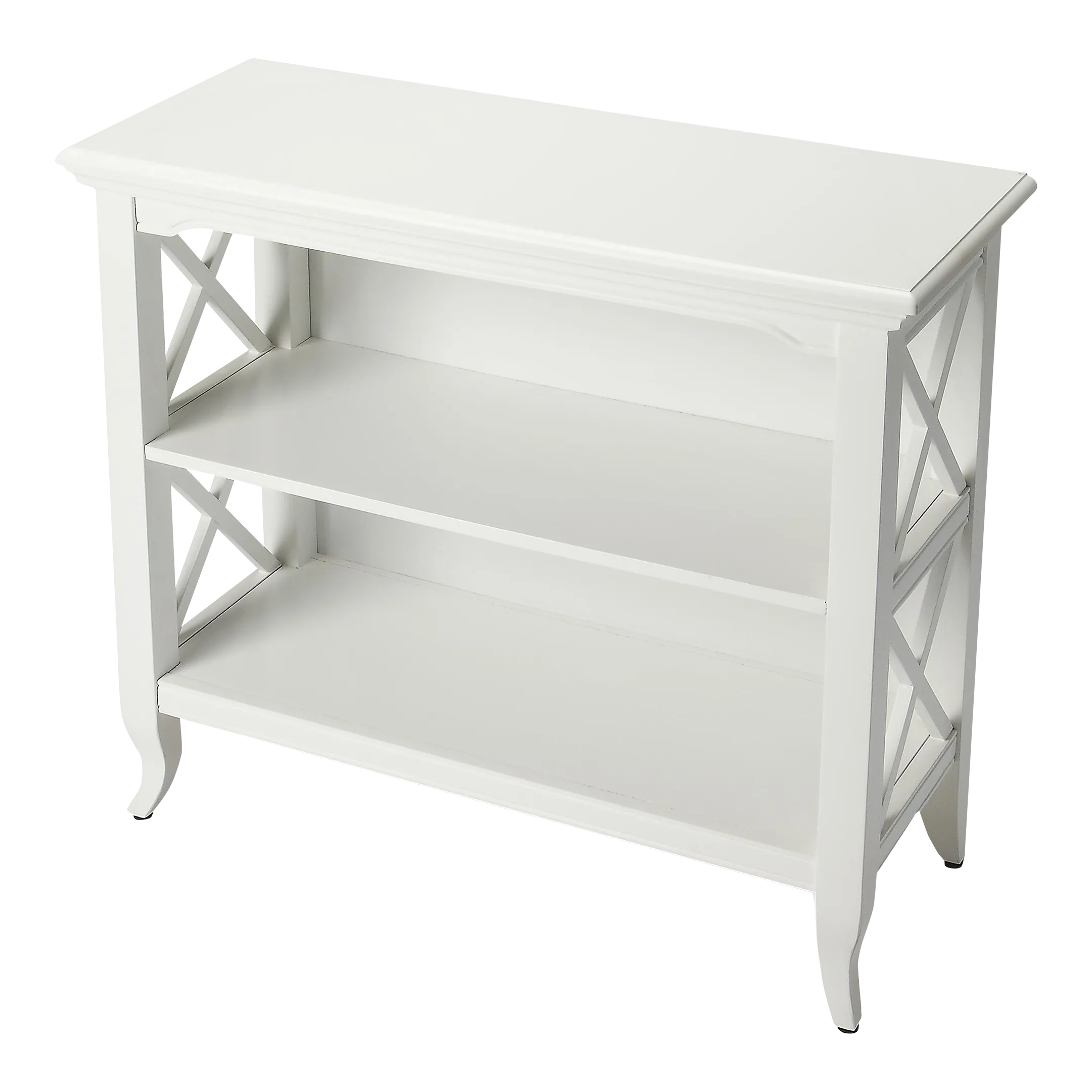 Newport 32"W 2 Shelf Bookcase, White | Chairish