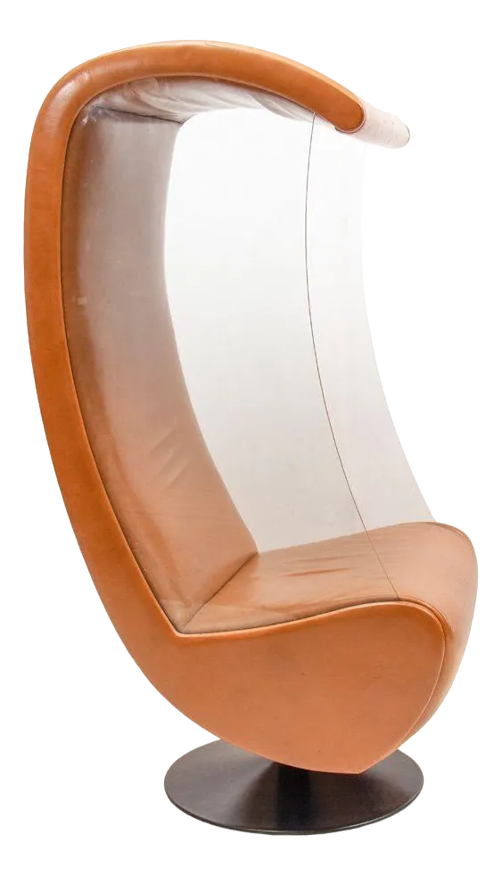 Italian Swivel Chair with Glass Panel Sides, 1970 | Chairish
