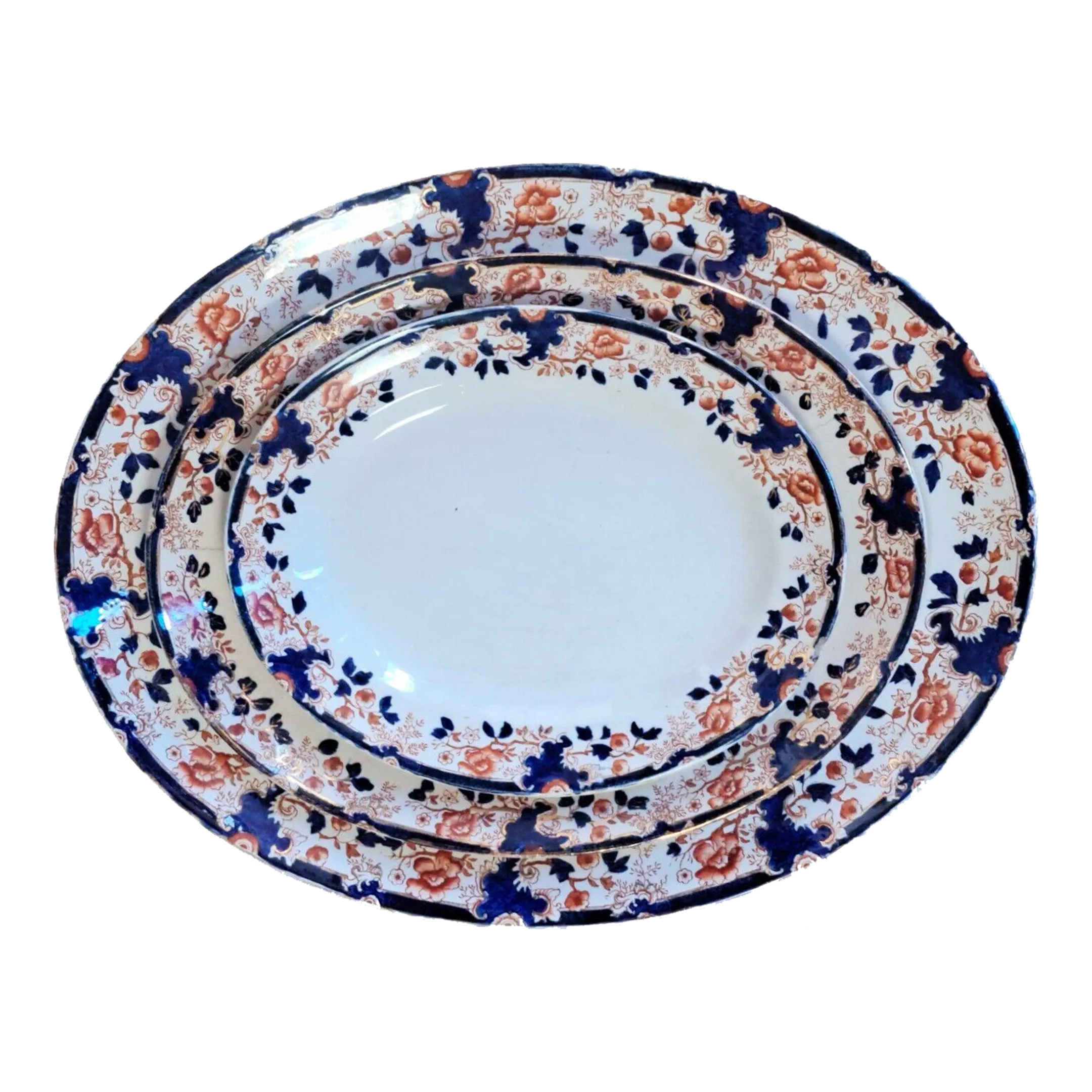 Antique Myott & Sons England Imari Style Porcelain Platters- Set of 3 ...