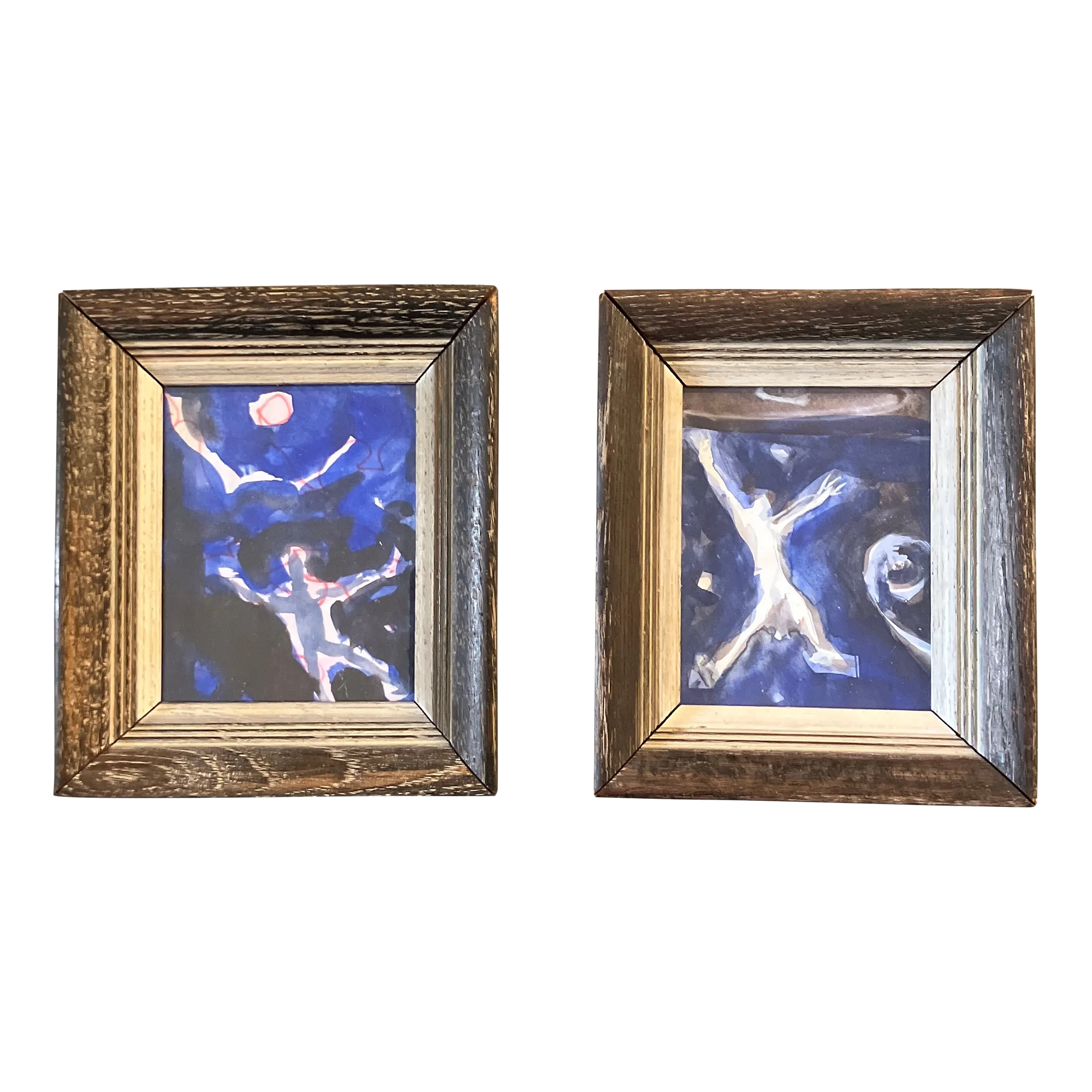 1970s Original 2 Dancing Figures Abstract Water Color Paintings- Set of ...