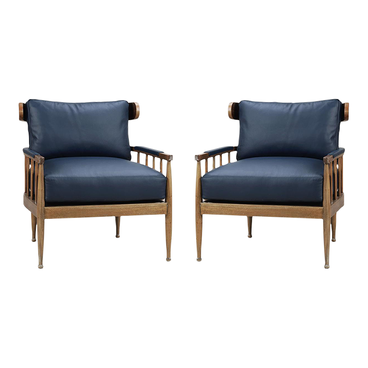 Pair of Modern Spindle Armchairs | Chairish