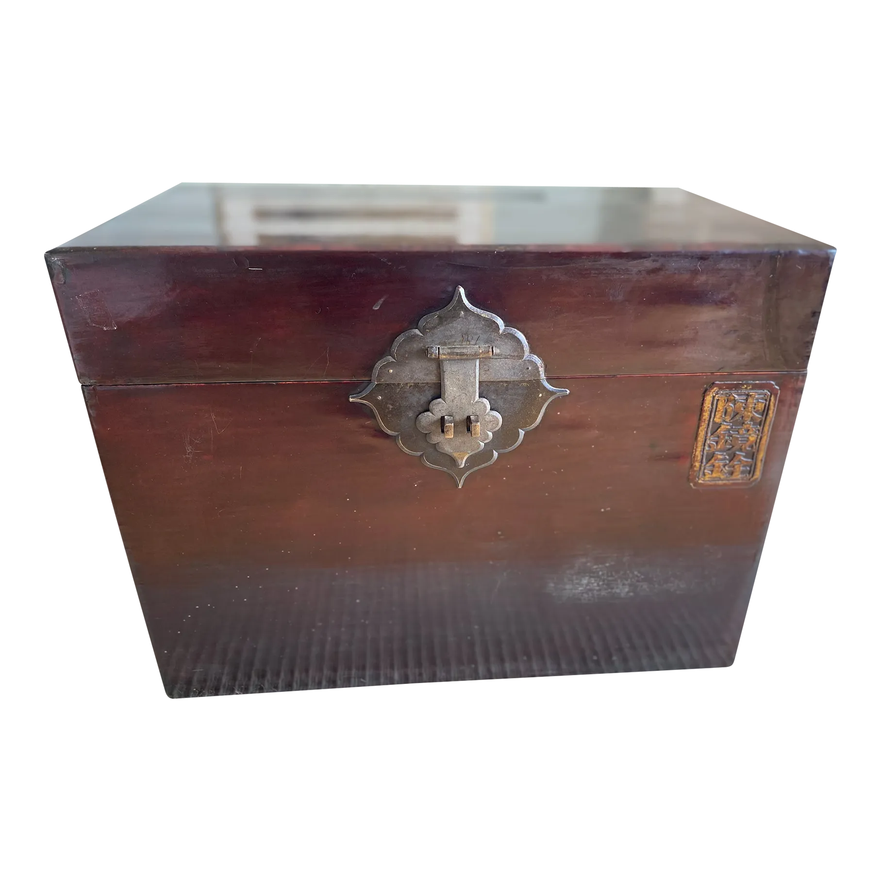 Antique Chinese Scroll Chest (Trunk) | Chairish