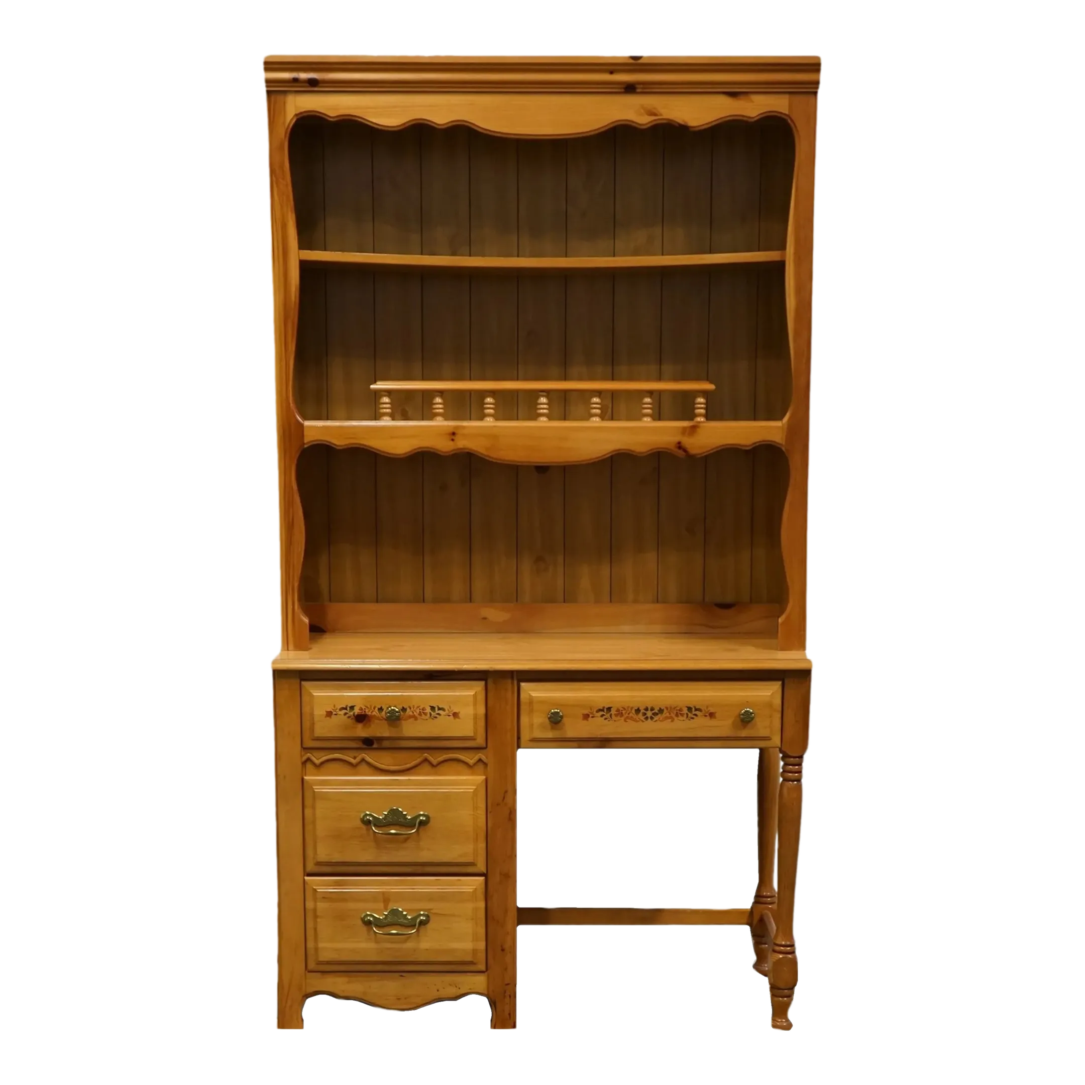 Broyhill Furniture Solid Knotty Pine Country French 42" Writing Desk W ...