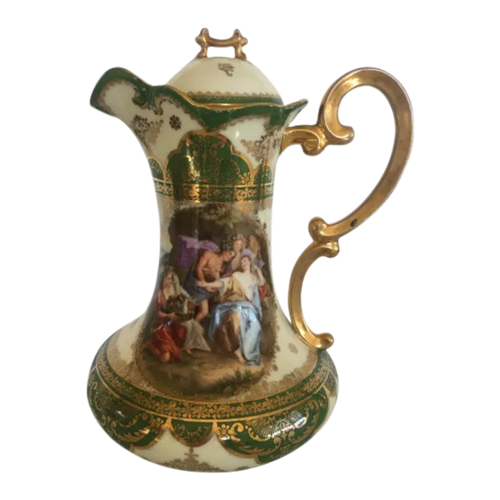 Antique Austrian Porcelain Chocolate Pot | Chairish