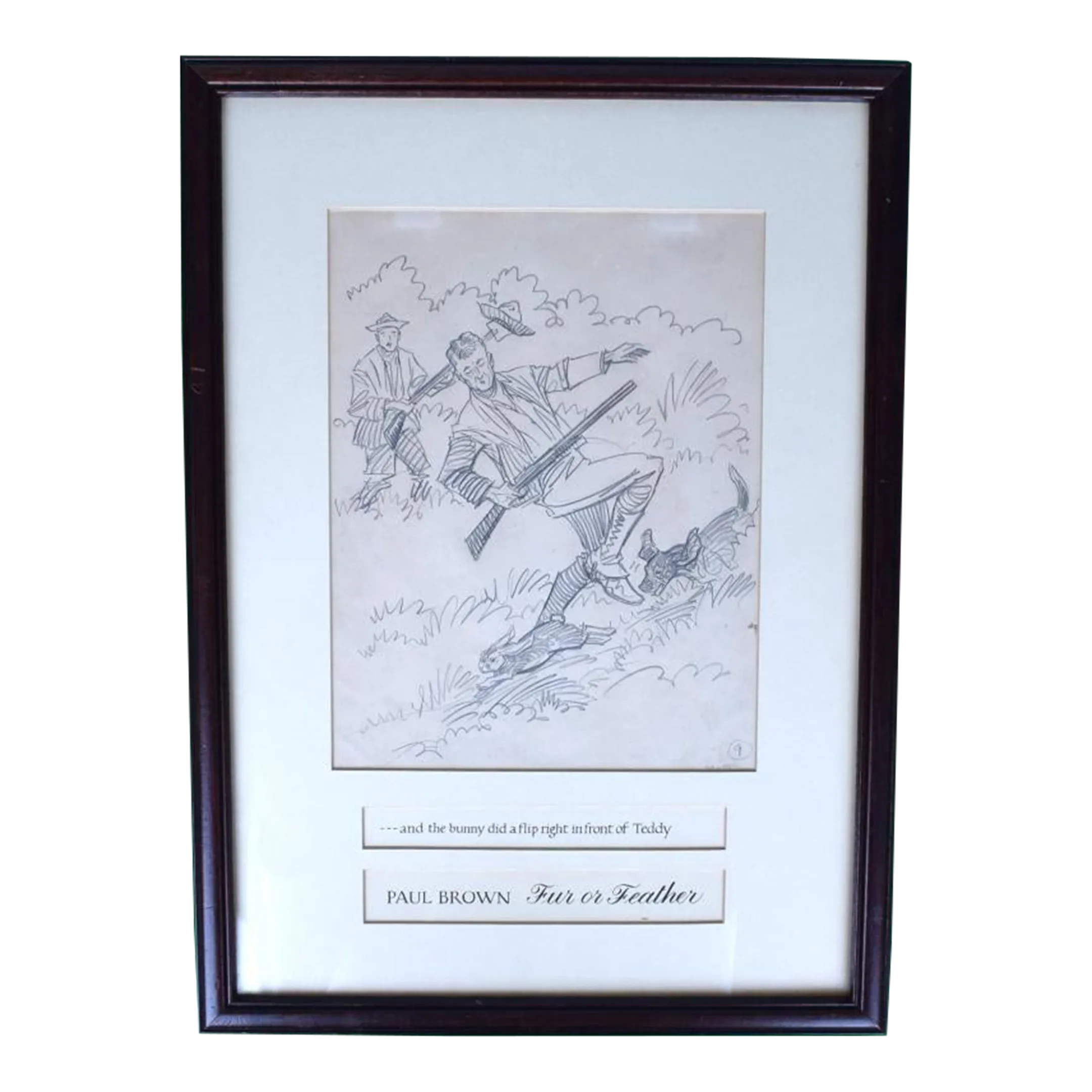 Paul Brown Original Pencil Drawing From the 1946 Book Fur or Feather ...