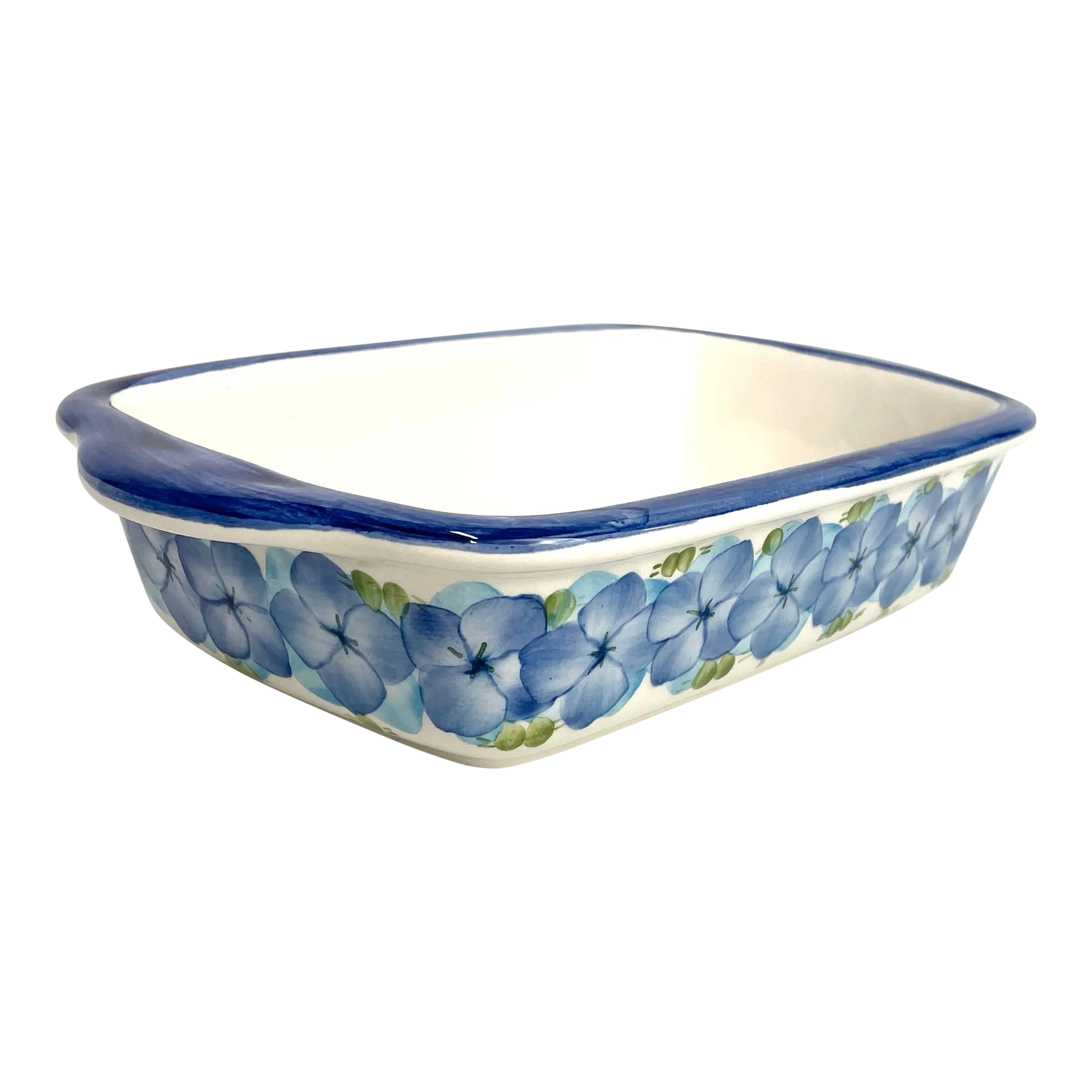 Renacer Ceramics Hand Painted Hydrangea Small Ceramic Casserole Dish ...