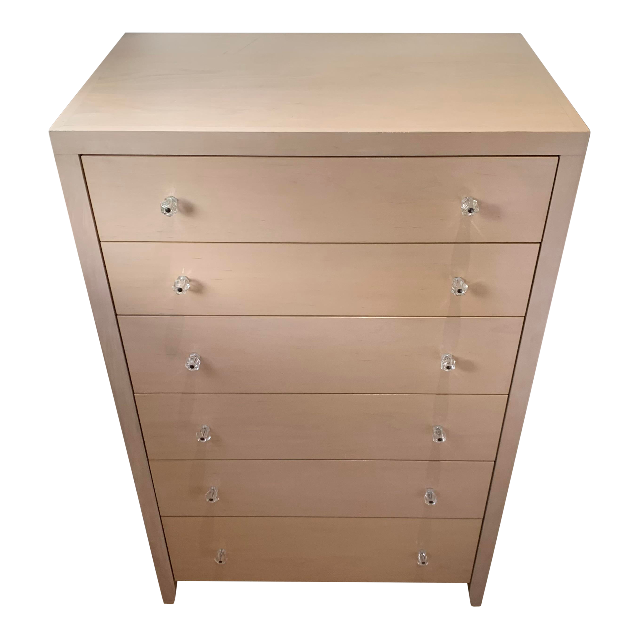 Contemporary Tall Wood Chest of Drawers | Chairish