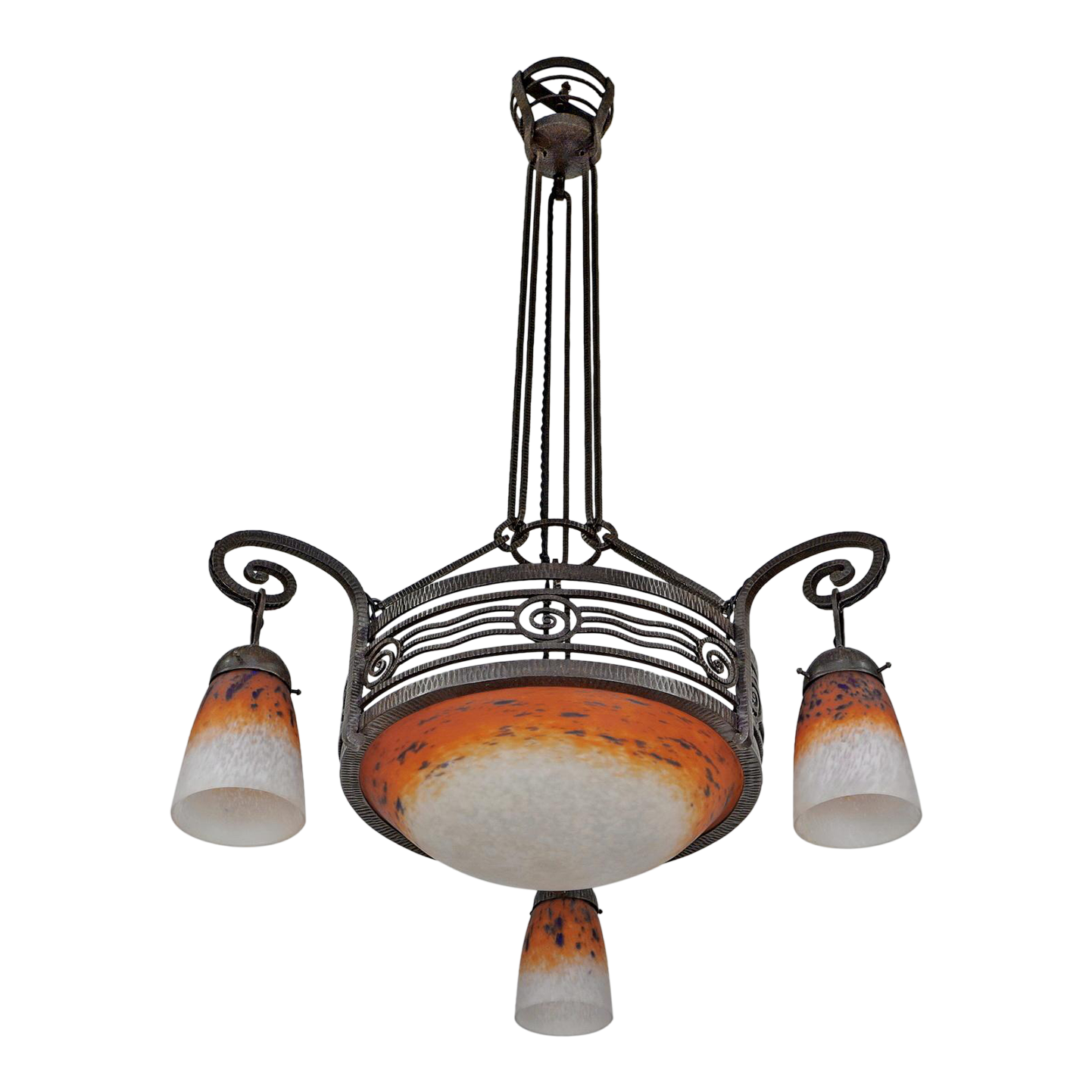 French Art Deco Chandelier By Fournet Schneider 1920s France Chairish