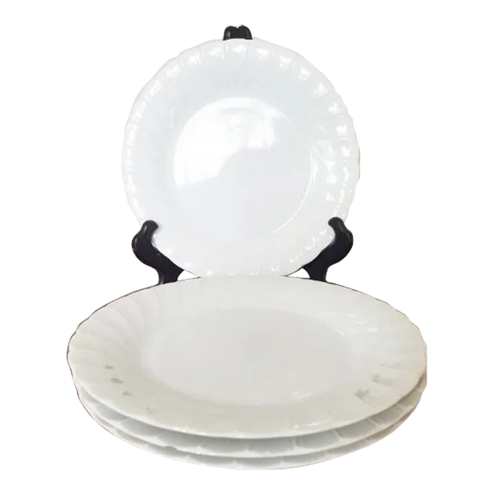 1970s Sheffield Bone White Porcelain China Swirl Pattern Plates - Set ...