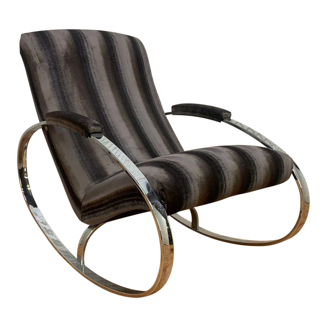 Mid Century Modern Chrome Rocking Chair by Guido Faleschini Newly ...