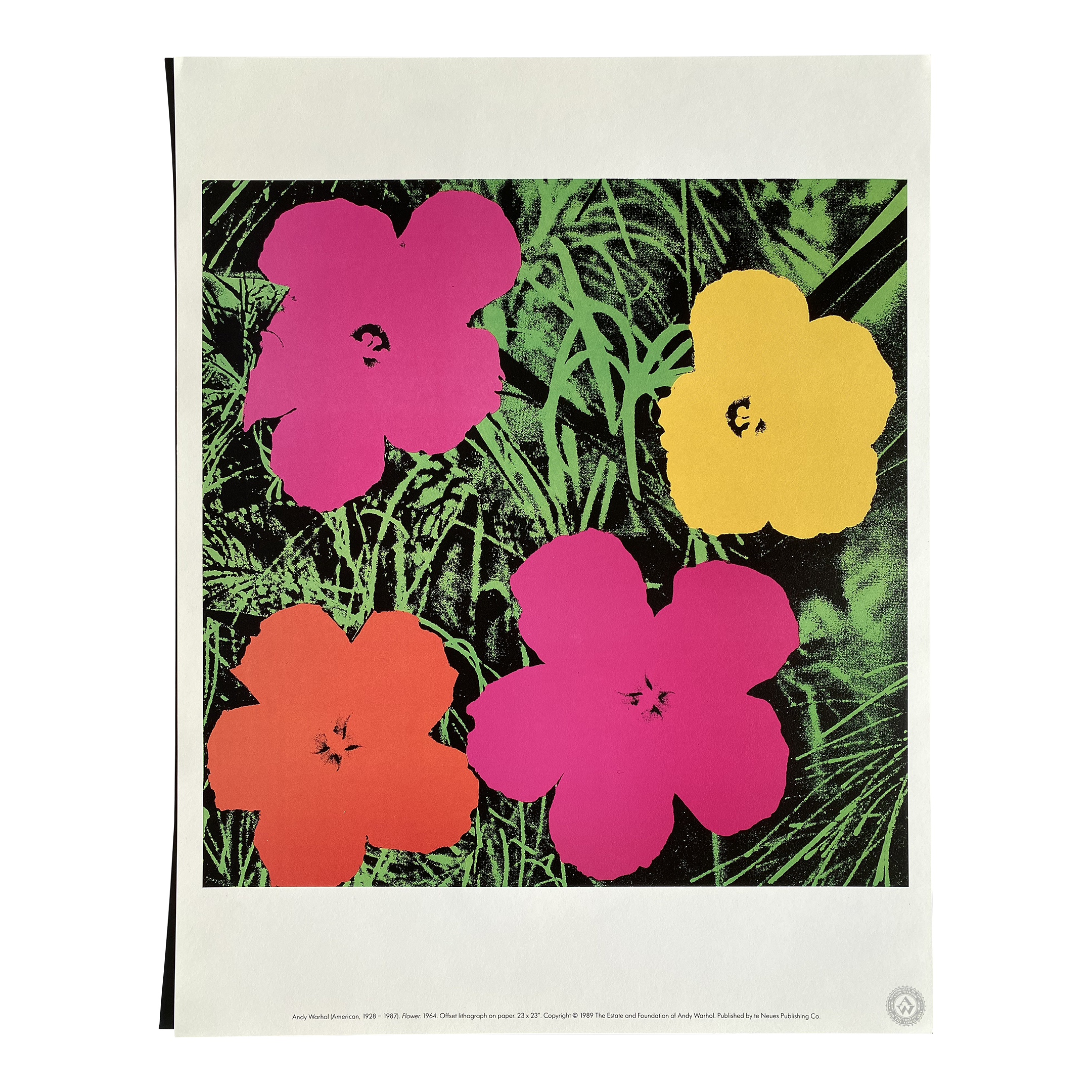 1989 Andy Warhol Foundation "Flowers - 1964” Pop Art Offset Vintage ...