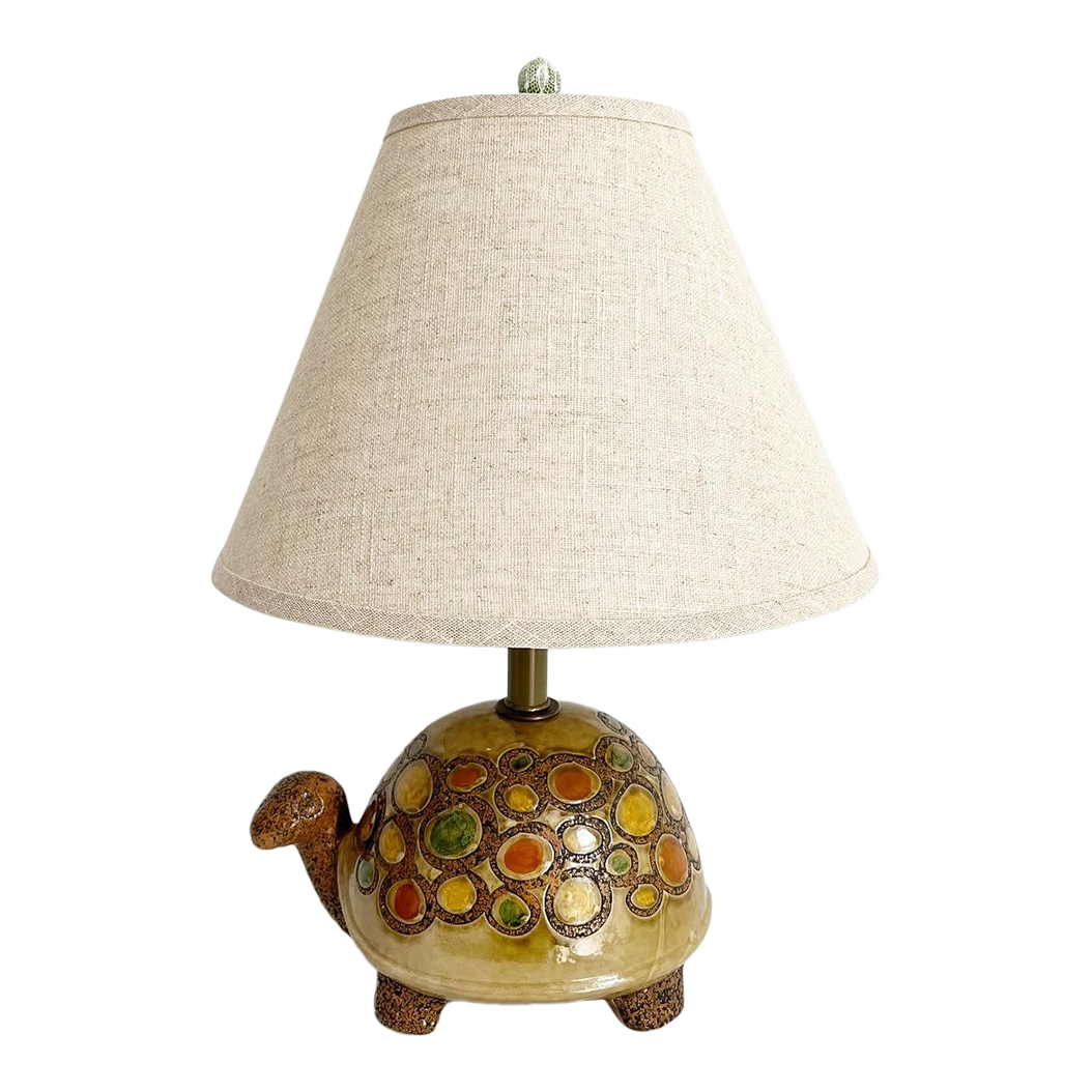 1960s Italian Turtle Lamp & Shade | Chairish