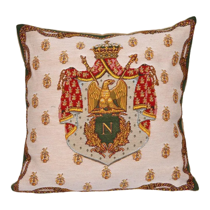 French Napoleon Crest Coat of Arms W/Napoleonic Bees and Eagle Pillow ...