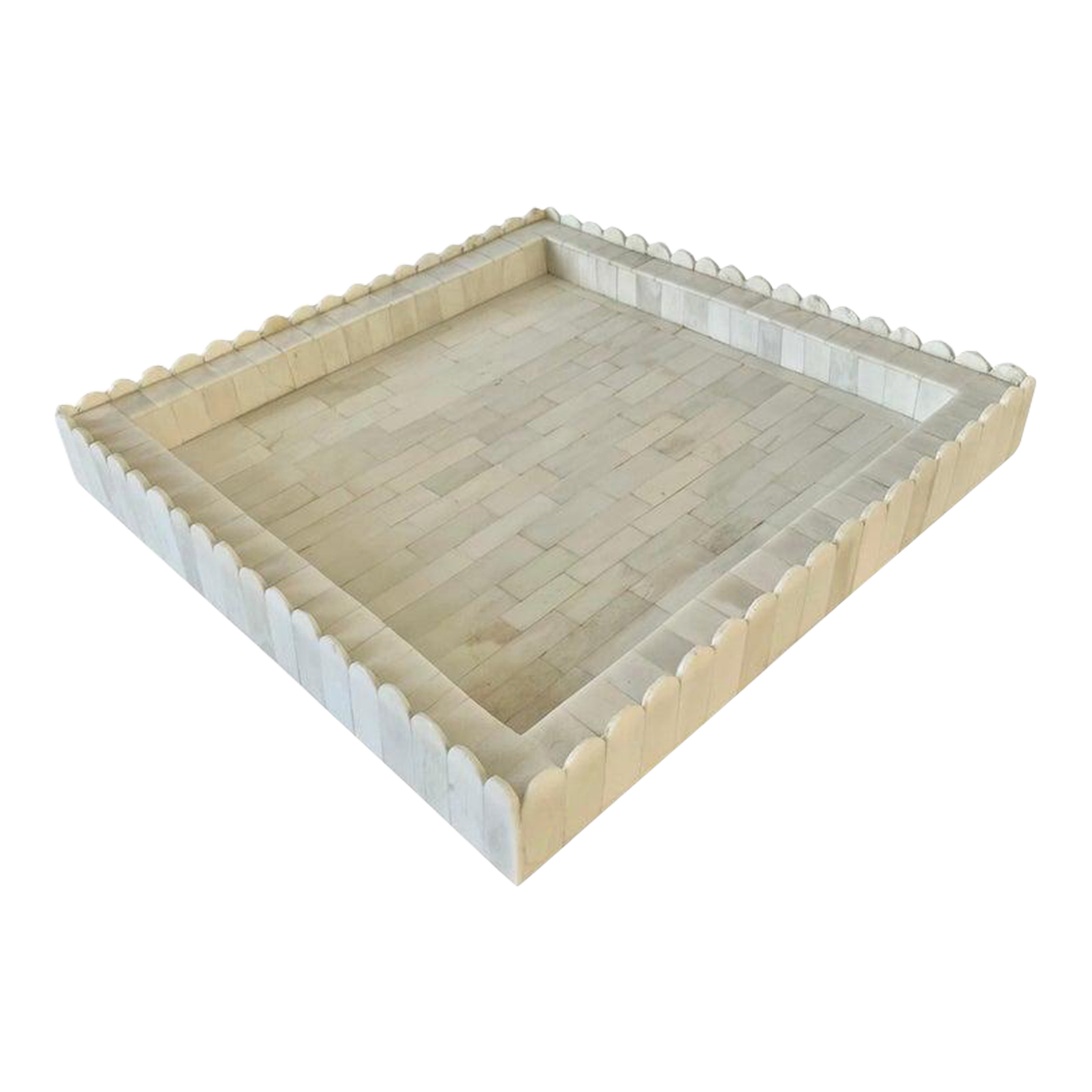 1980s Anglo Indian Tessellated Bone Tray | Chairish