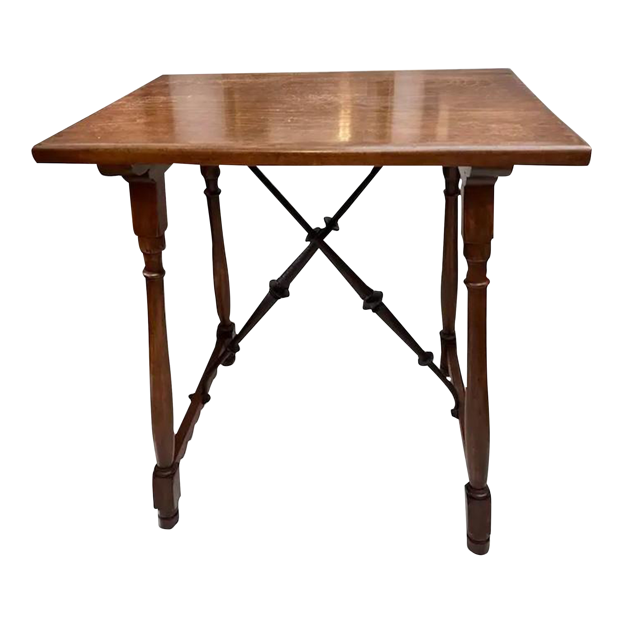 Formations Furniture Iron & Walnut Trestle Console Table | Chairish
