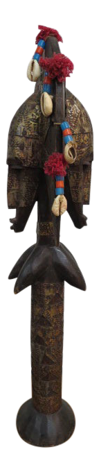 Vintage African Carved Double Faced Female Puppet C. 1960s | Chairish