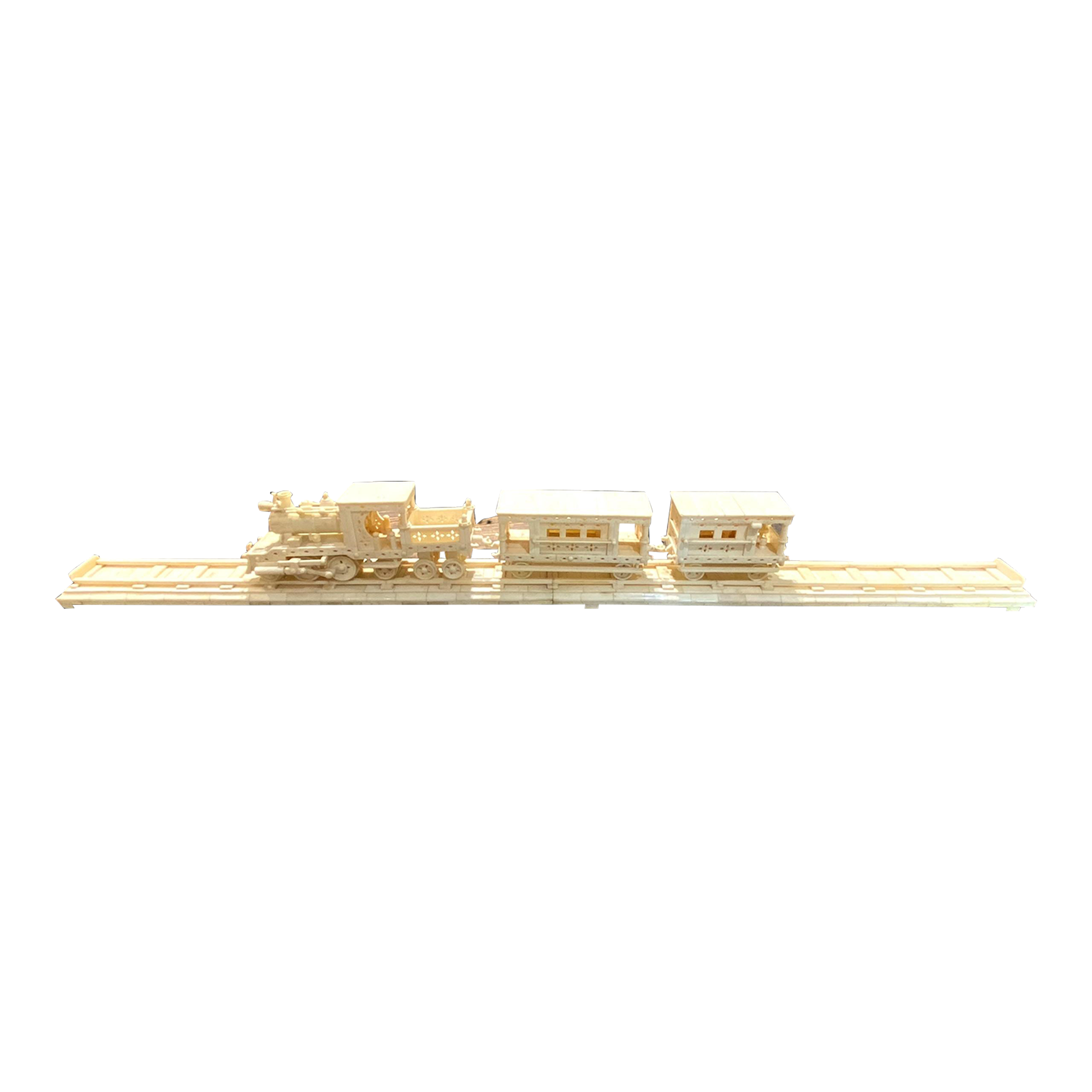 1980s Camel Bone Train Set - 4 Pieces | Chairish