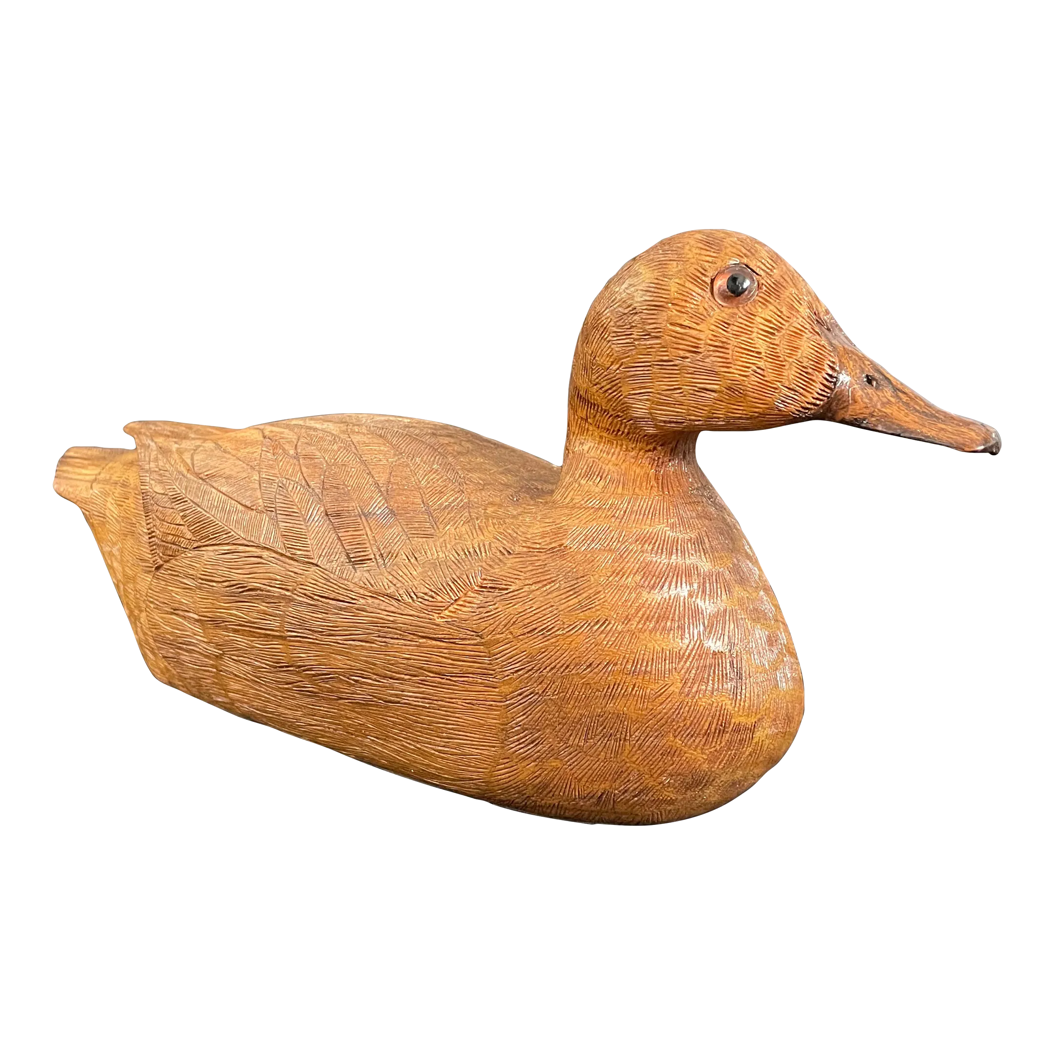 1981 Detailed Hand Carved Mallard Wood Duck Decoy by Walt Crockett ...