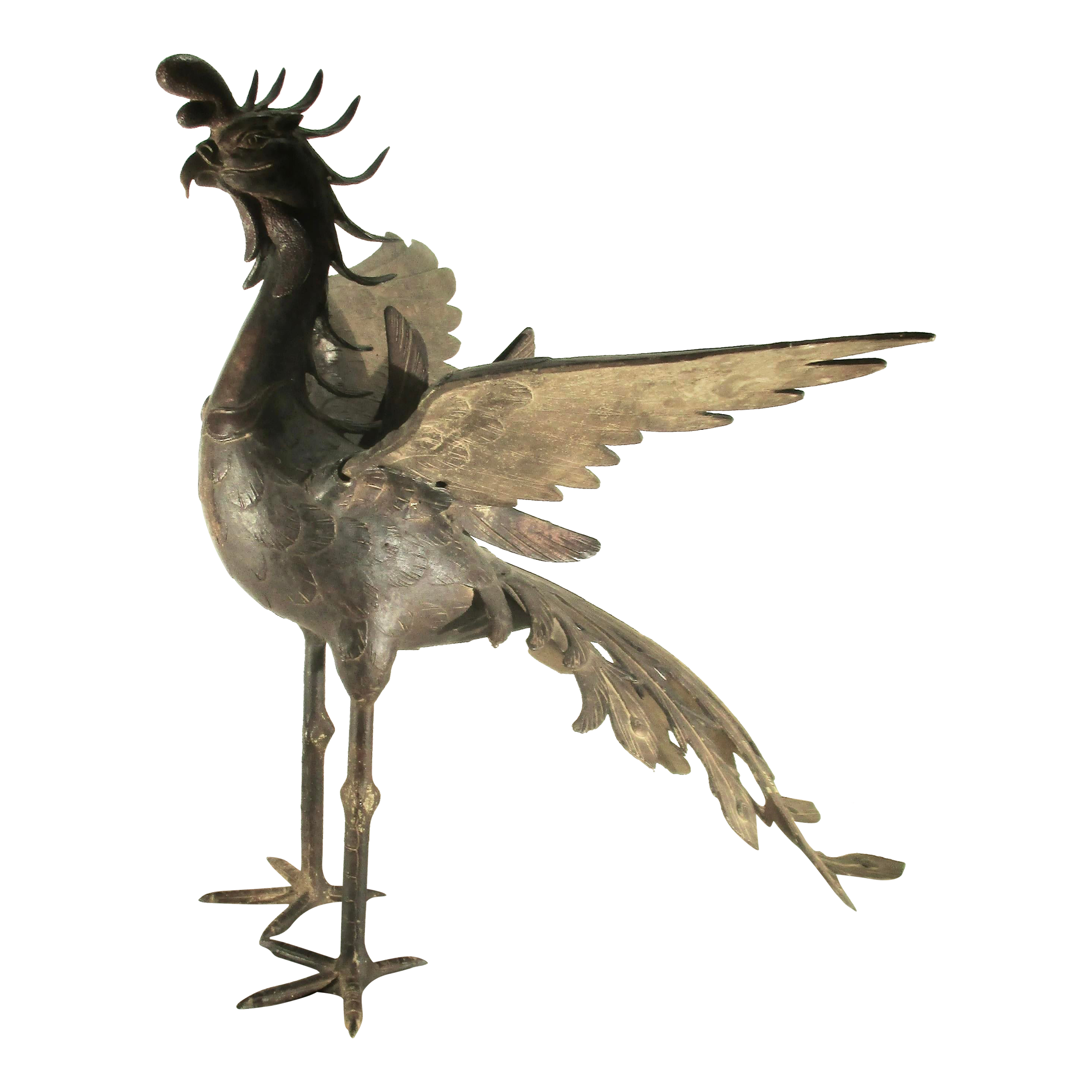 Antique Japanese Edo Wrought Iron Phoenix Sculpture Circa 1800's | Chairish