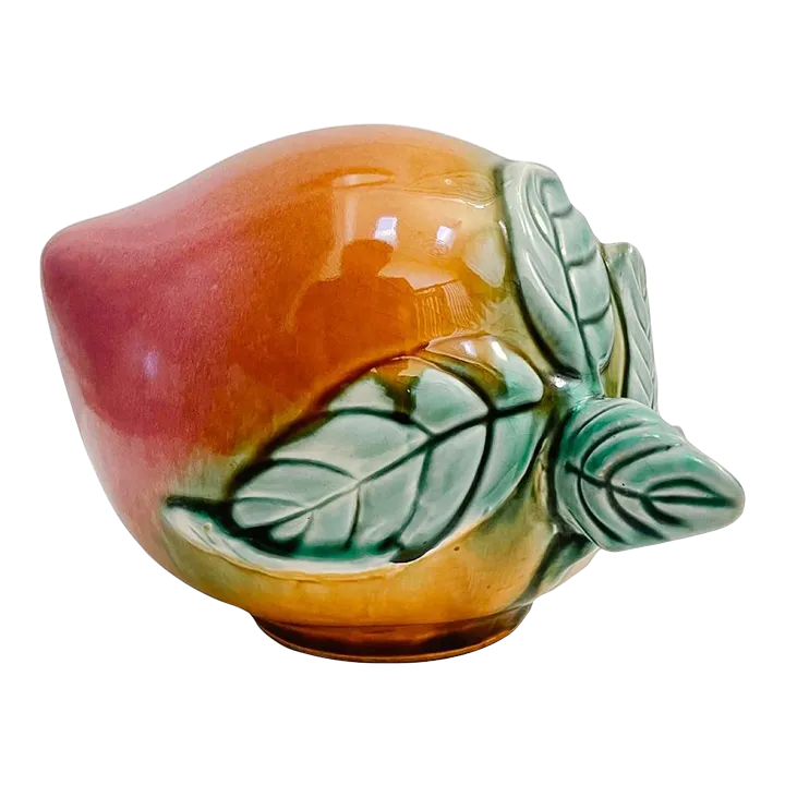 Large Scale Chinese Ceramic Peach Decorative Object | Chairish