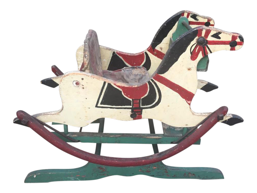 Late 1800s Victorian Double Rocking Horse | Chairish