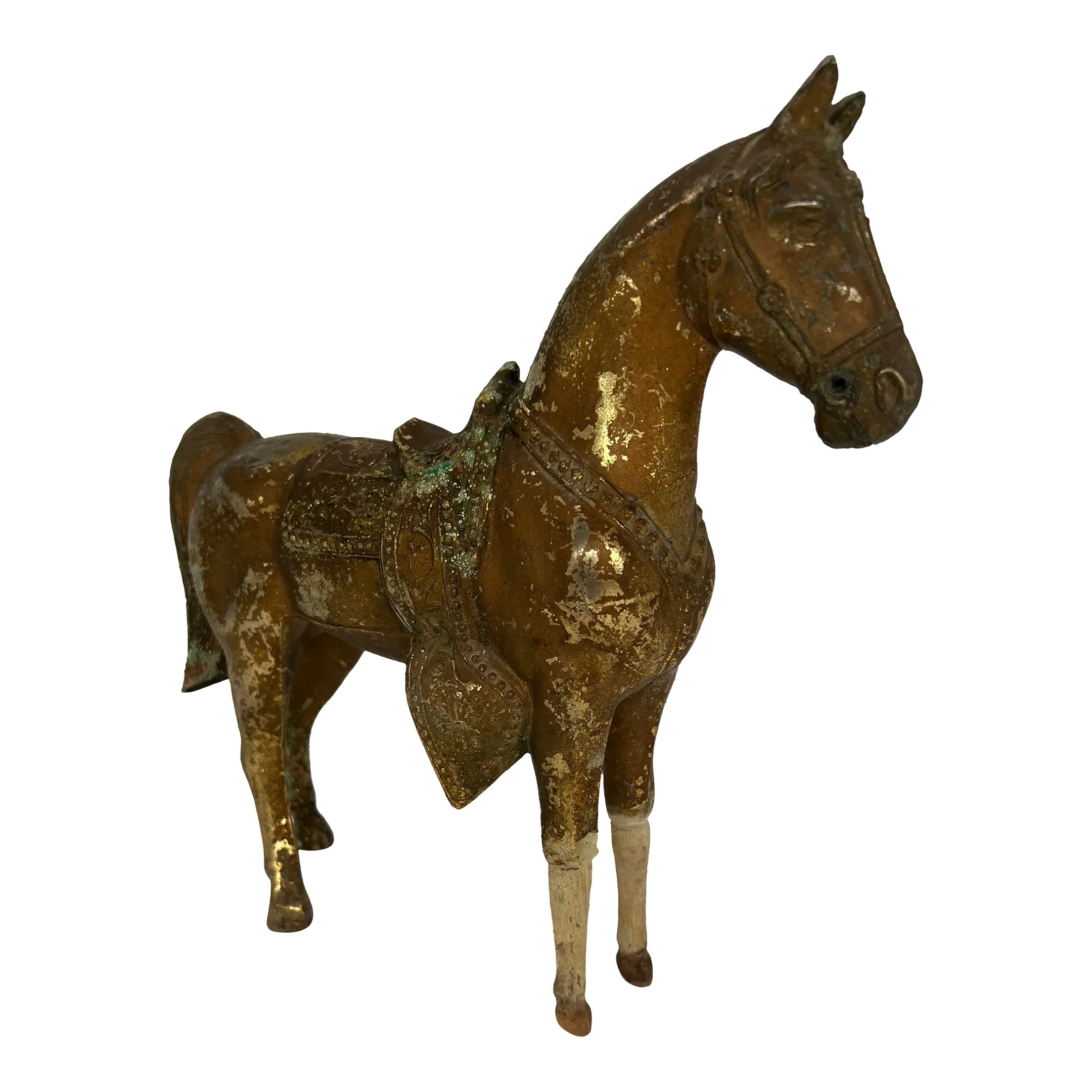 Very Old Metal Horse Figure | Chairish