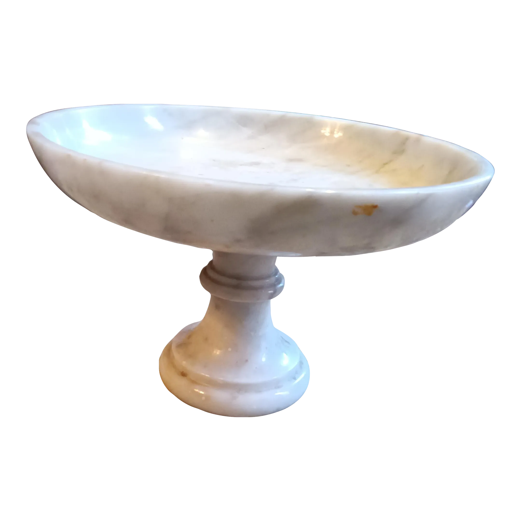 Vintage Italian Marble Compote Pedestal Bowl | Chairish