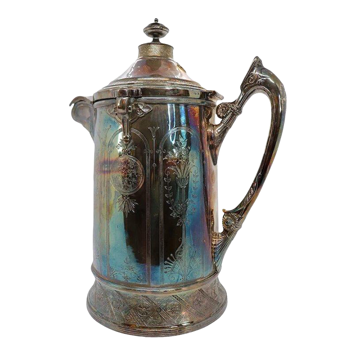 American Reed and Barton Silverplate Porcelain Lined Cold Water Pitcher ...