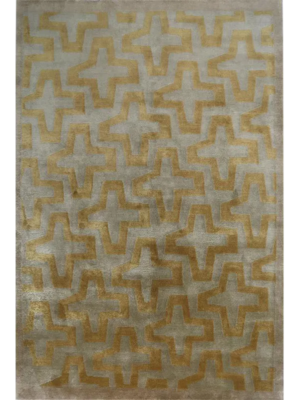 Handwoven Modern Nepali Style Area Rug 6'0'' X 8'10" | Chairish