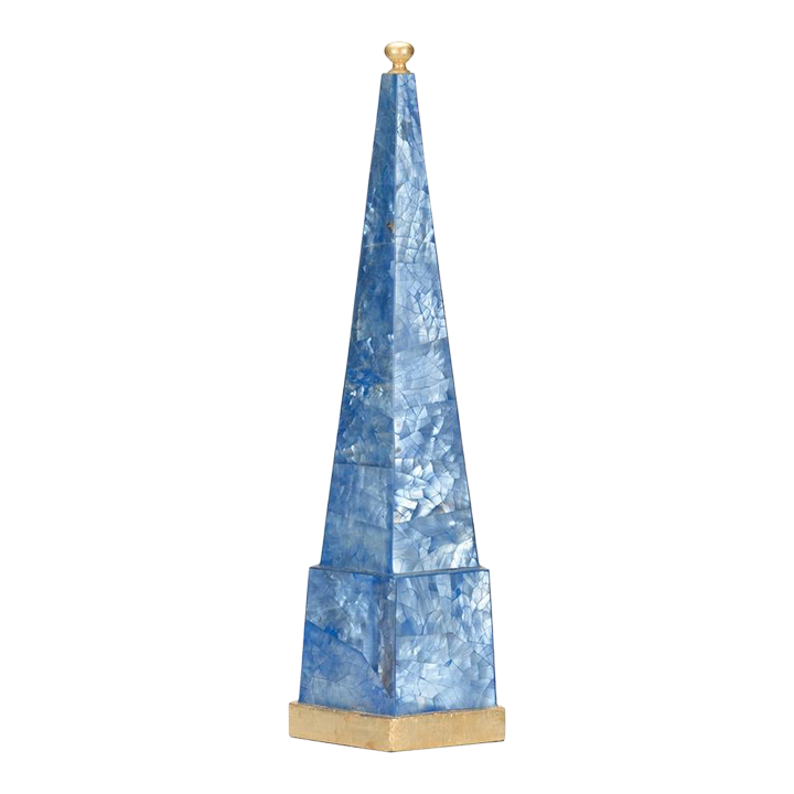 Blue Capiz Obelisk | Chairish