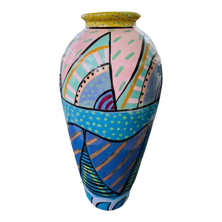 1990's Wendy Ide Williams Postmodern Post Modern Memphis Hand Painted ...