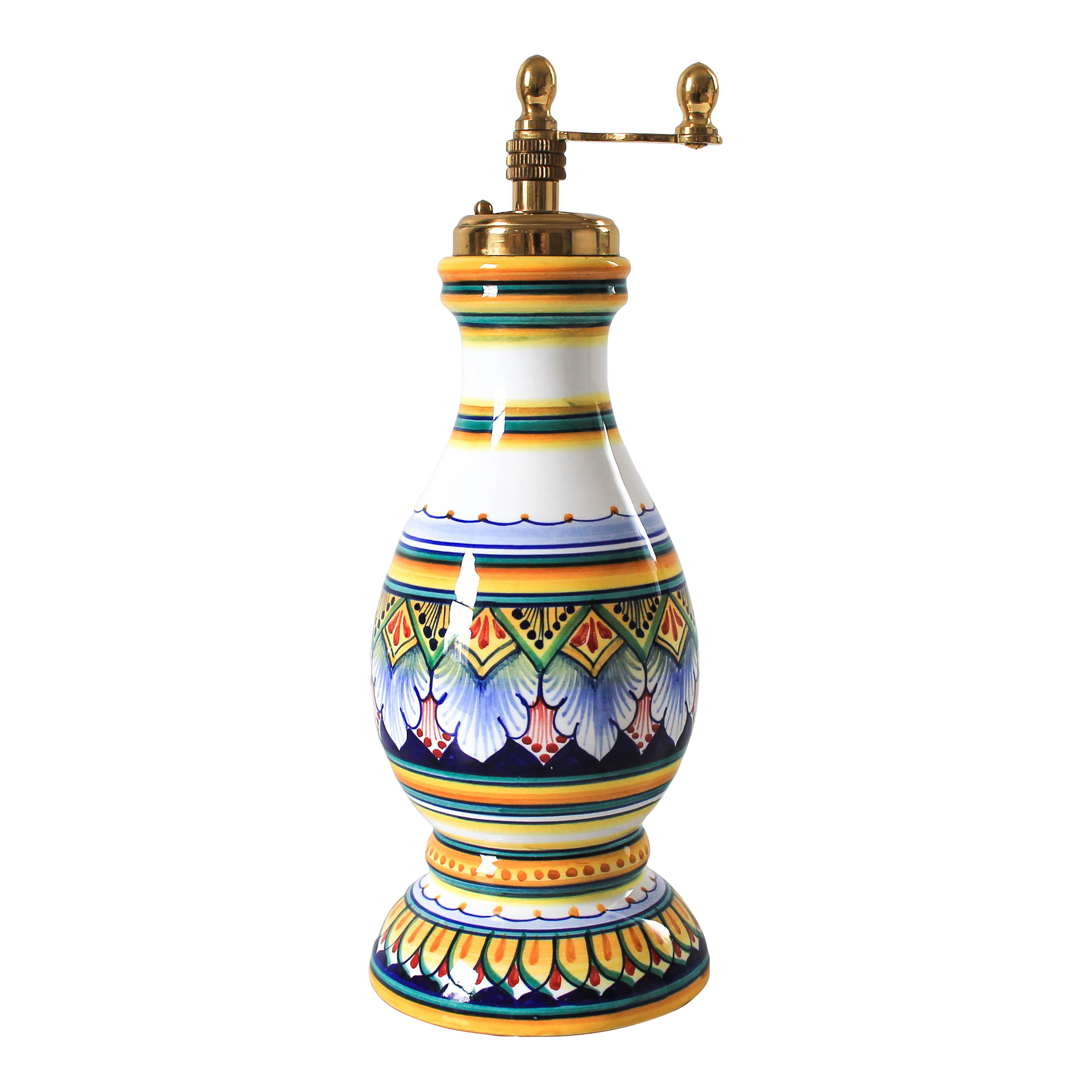 Vintage Hand Painted Italian Ceramic & Brass Pepper Grinder | Chairish Vintage Hand Painted Italian Ceramic & Brass Pepper Grinder | Chairish