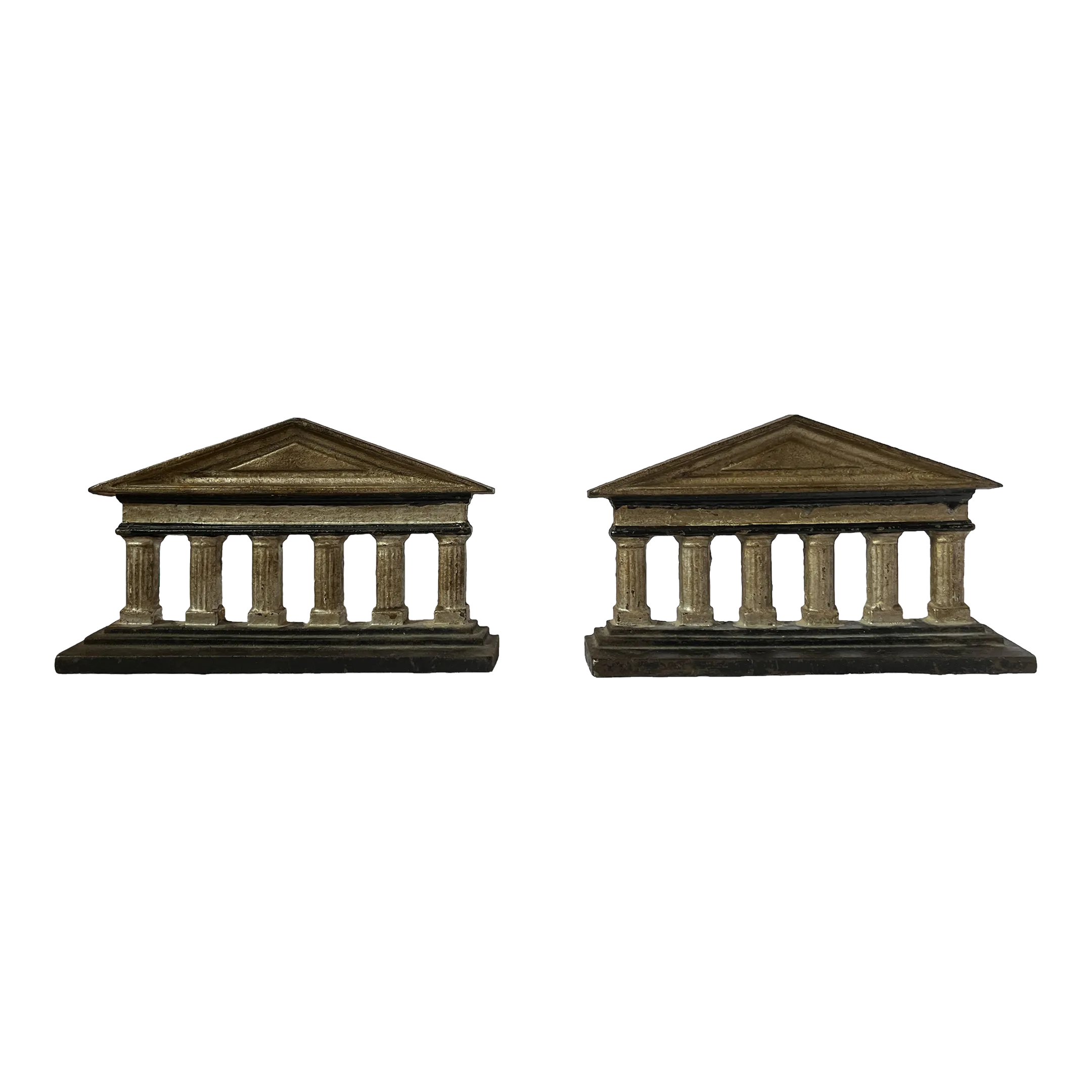 Antique Cast Iron Greek Parthenon Classical Columns Temple Bookends- a ...