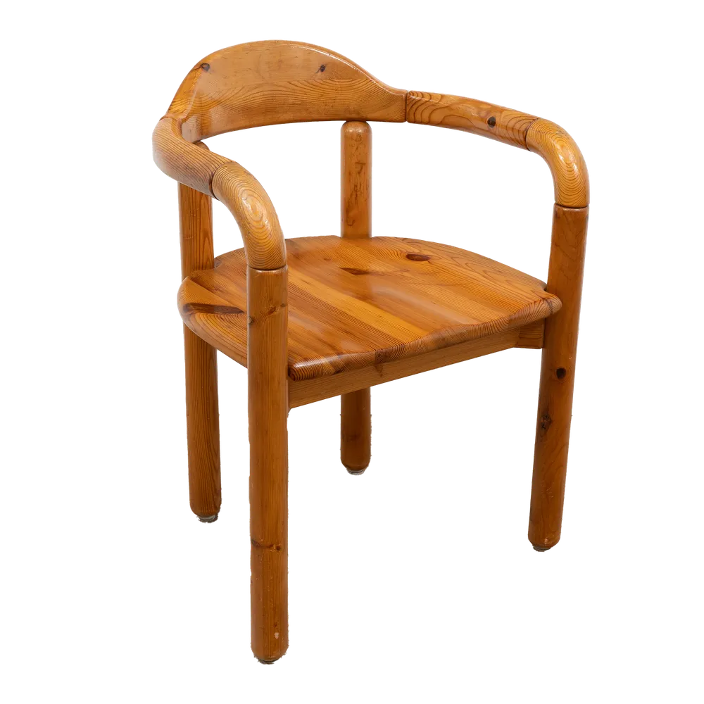 Wooden Dining Chair with Armrests by Rainer Daumiller, 1970s | Chairish
