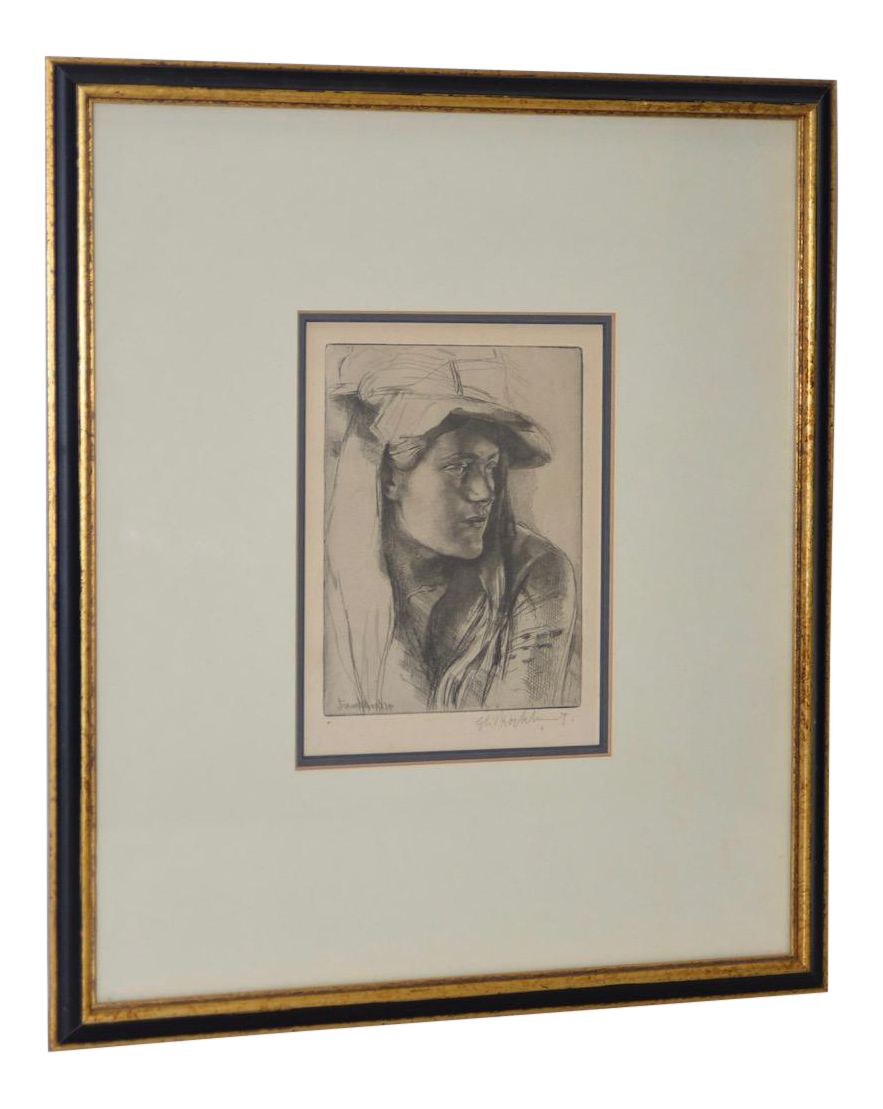 Gerald Brockhurst Etching "By The Window" c.1922 | Chairish