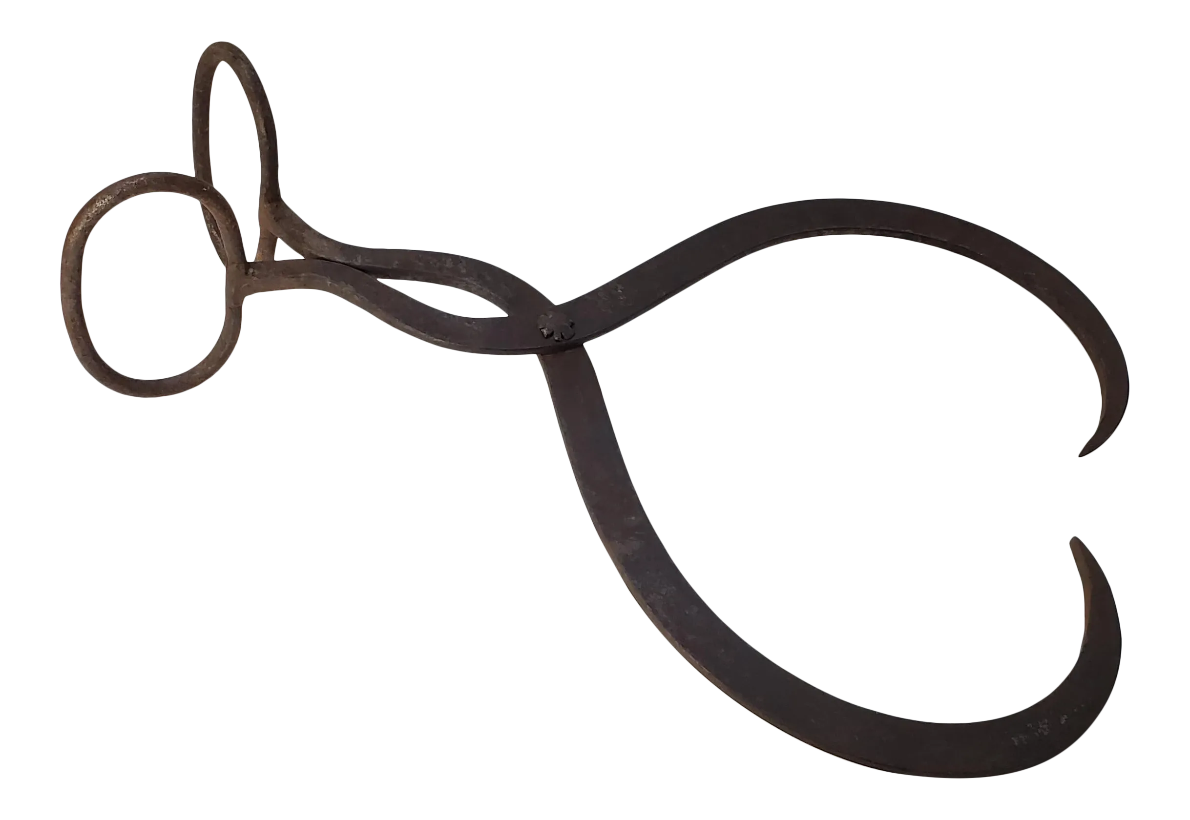 Antique Primitive Ice Block Steel Tongs | Chairish