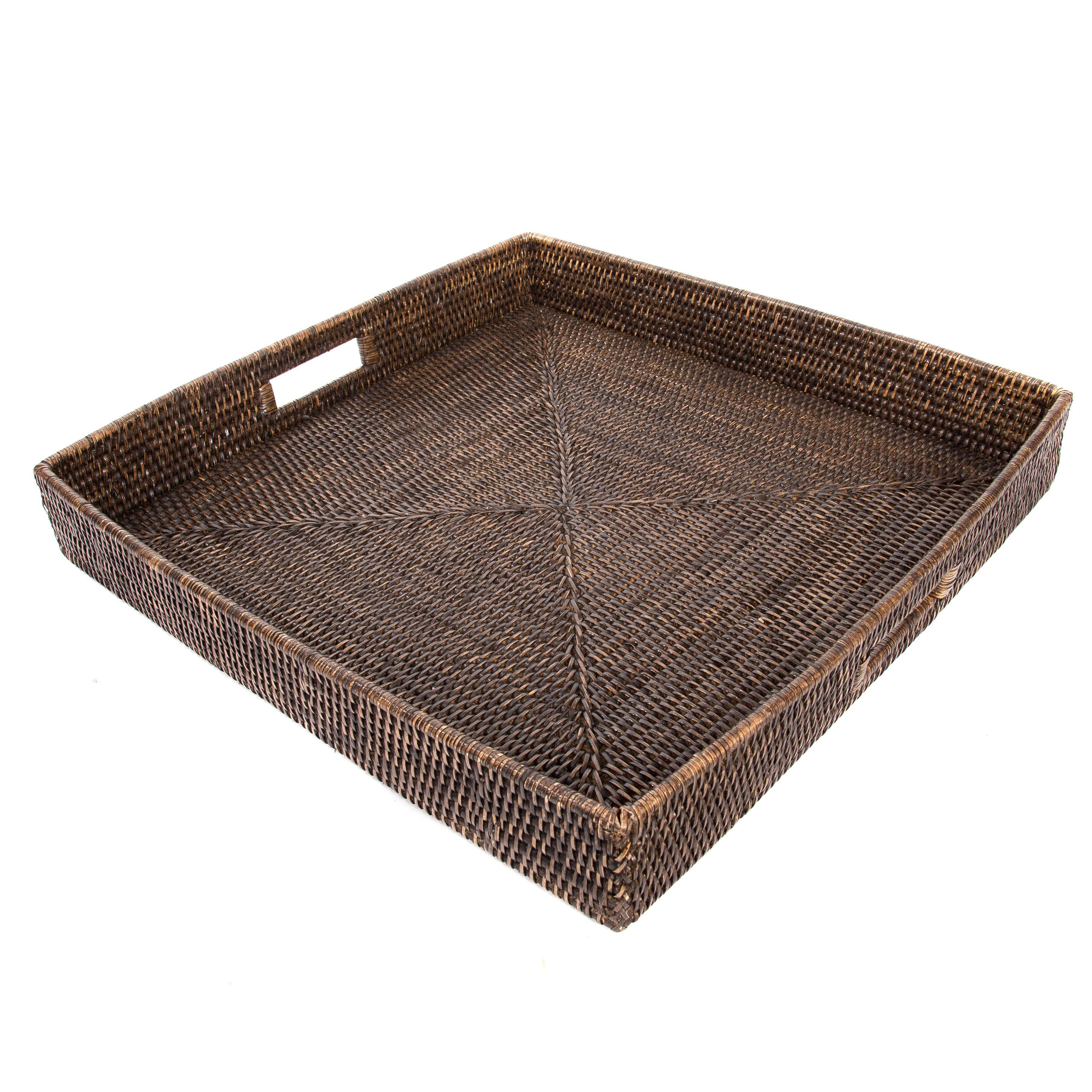 Artifacts Rattan Square Tray | Chairish